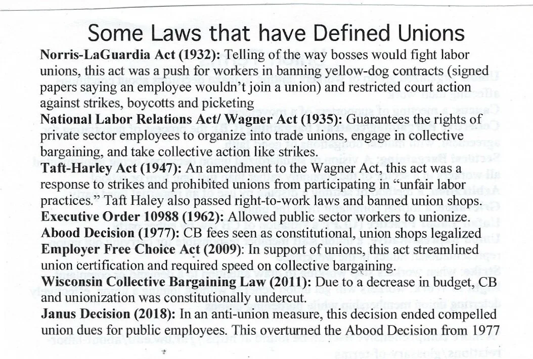History of Labor Unions — Activism Beyond the Classroom