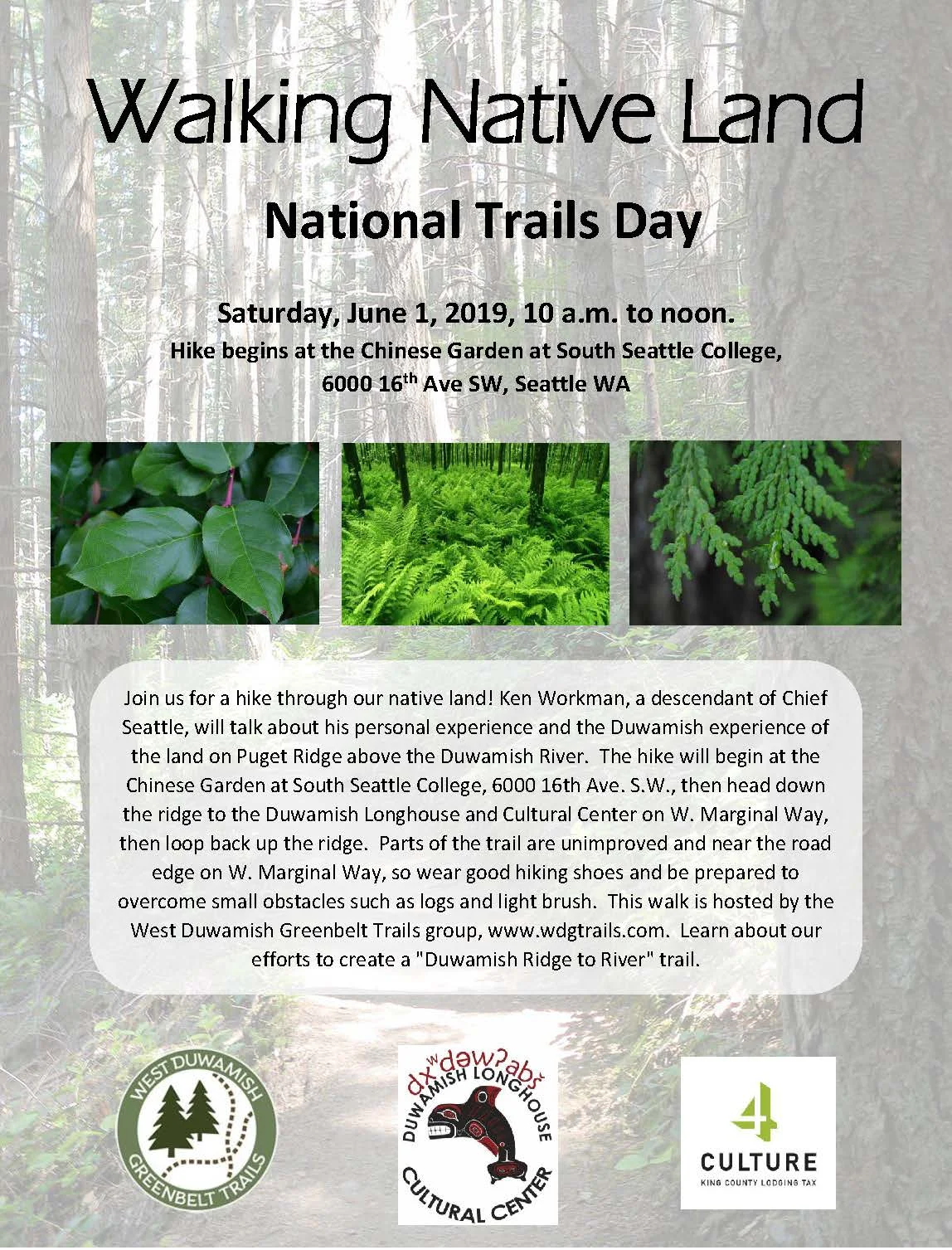 Walking Native Land; National Trails Day — Duwamish Tribe
