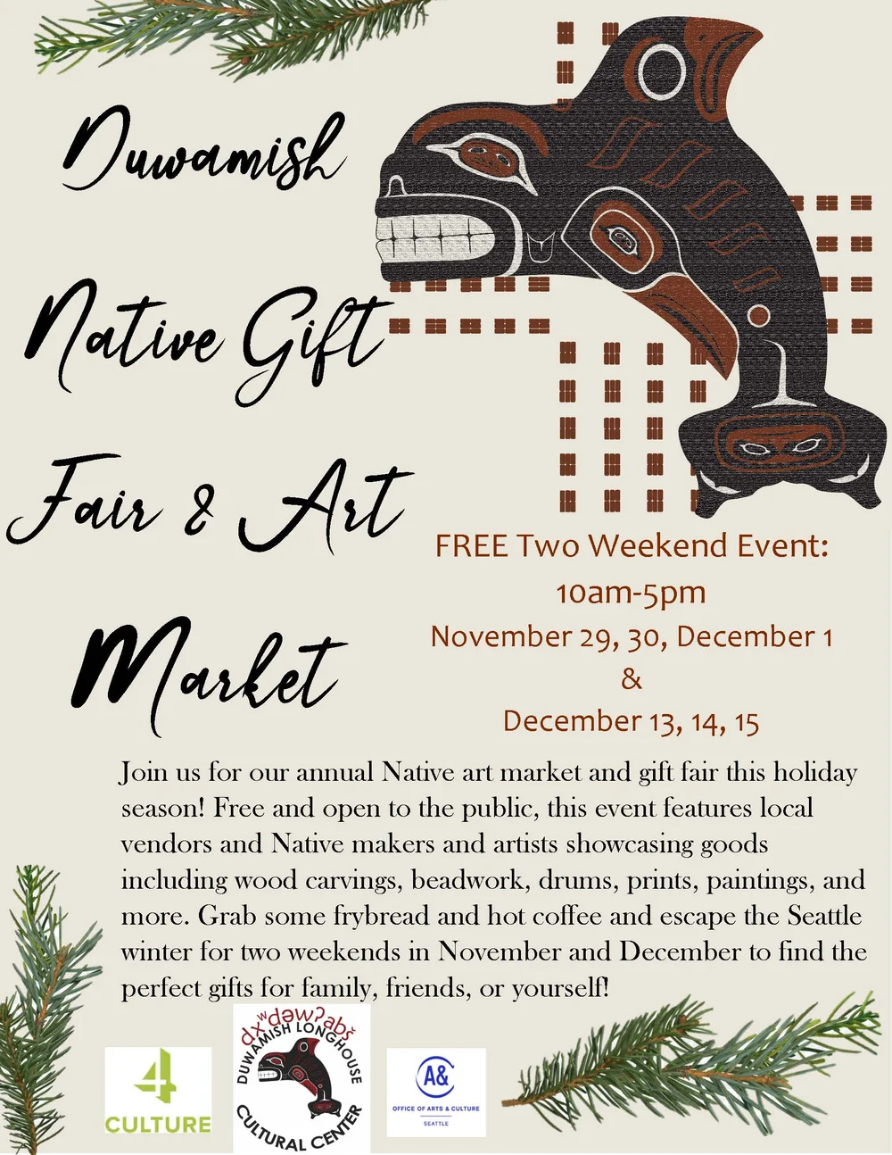 Annual Holiday Native Gift Fair & Art Market — Duwamish Tribe