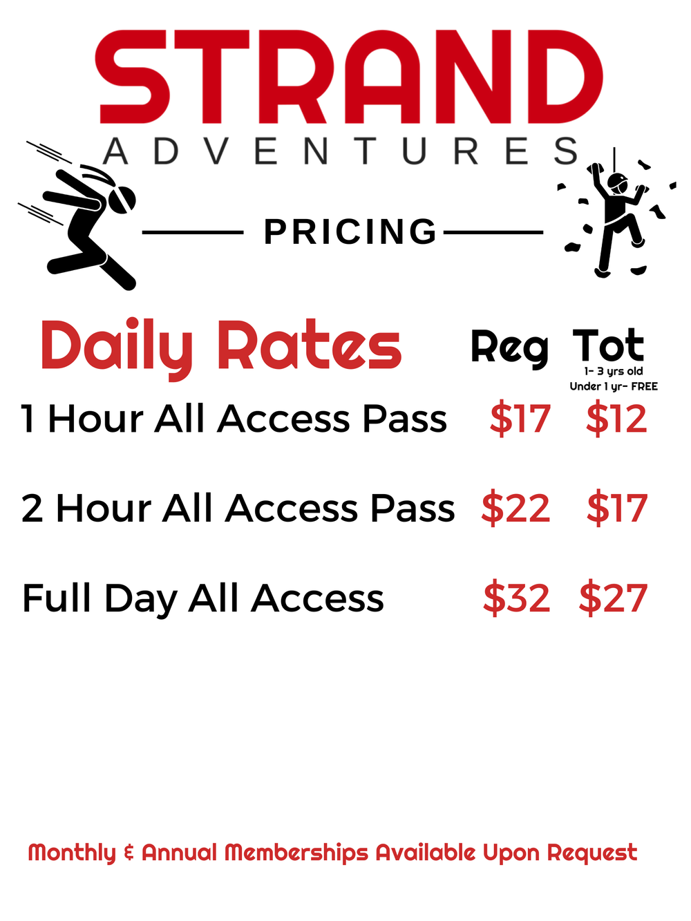 Ticket Pricing — Strand Adventures