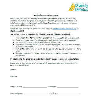 Mentor Program Agreement — Diversify Dietetics