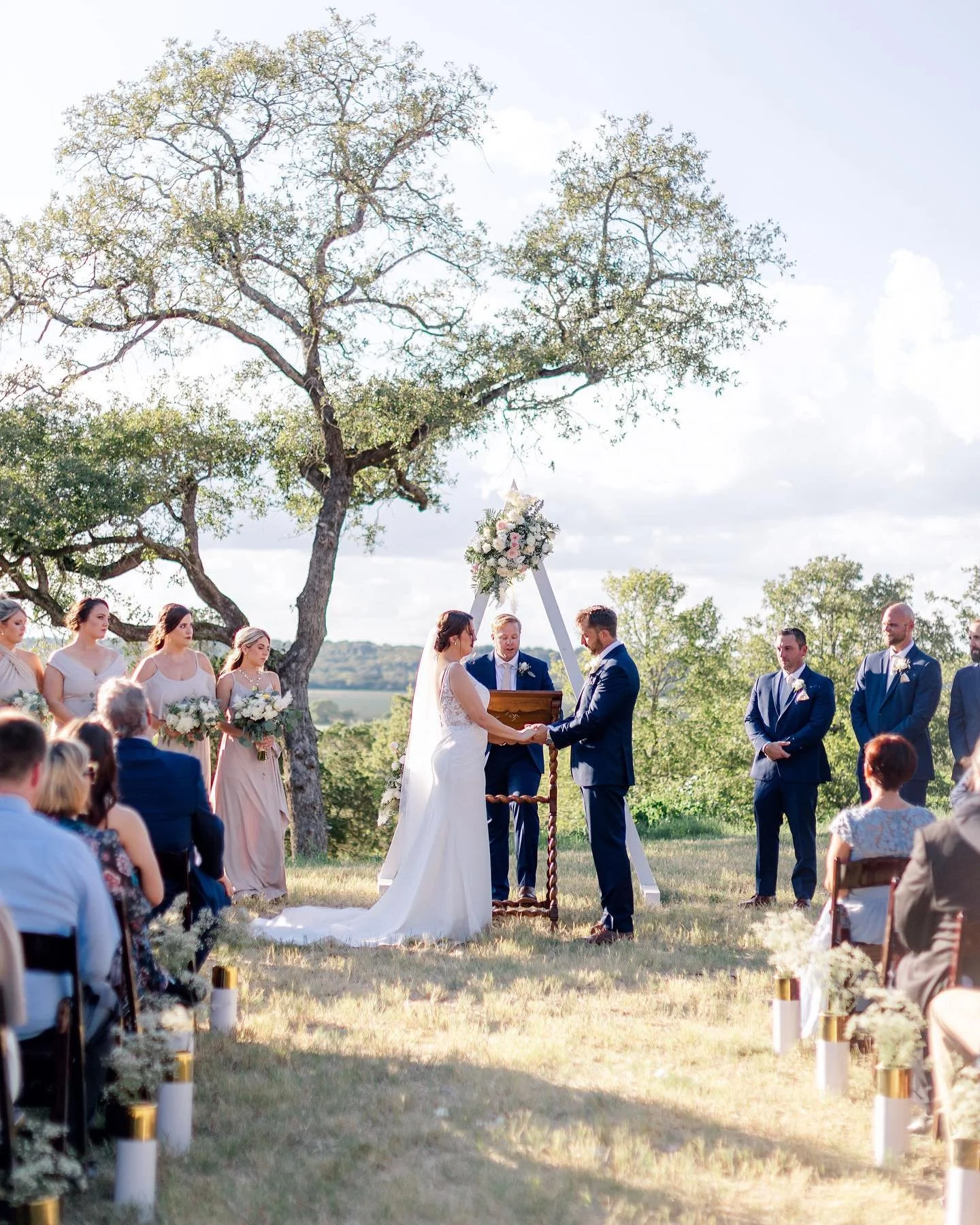 September hill country wedding - outdoor ceremony and dancing under the ...