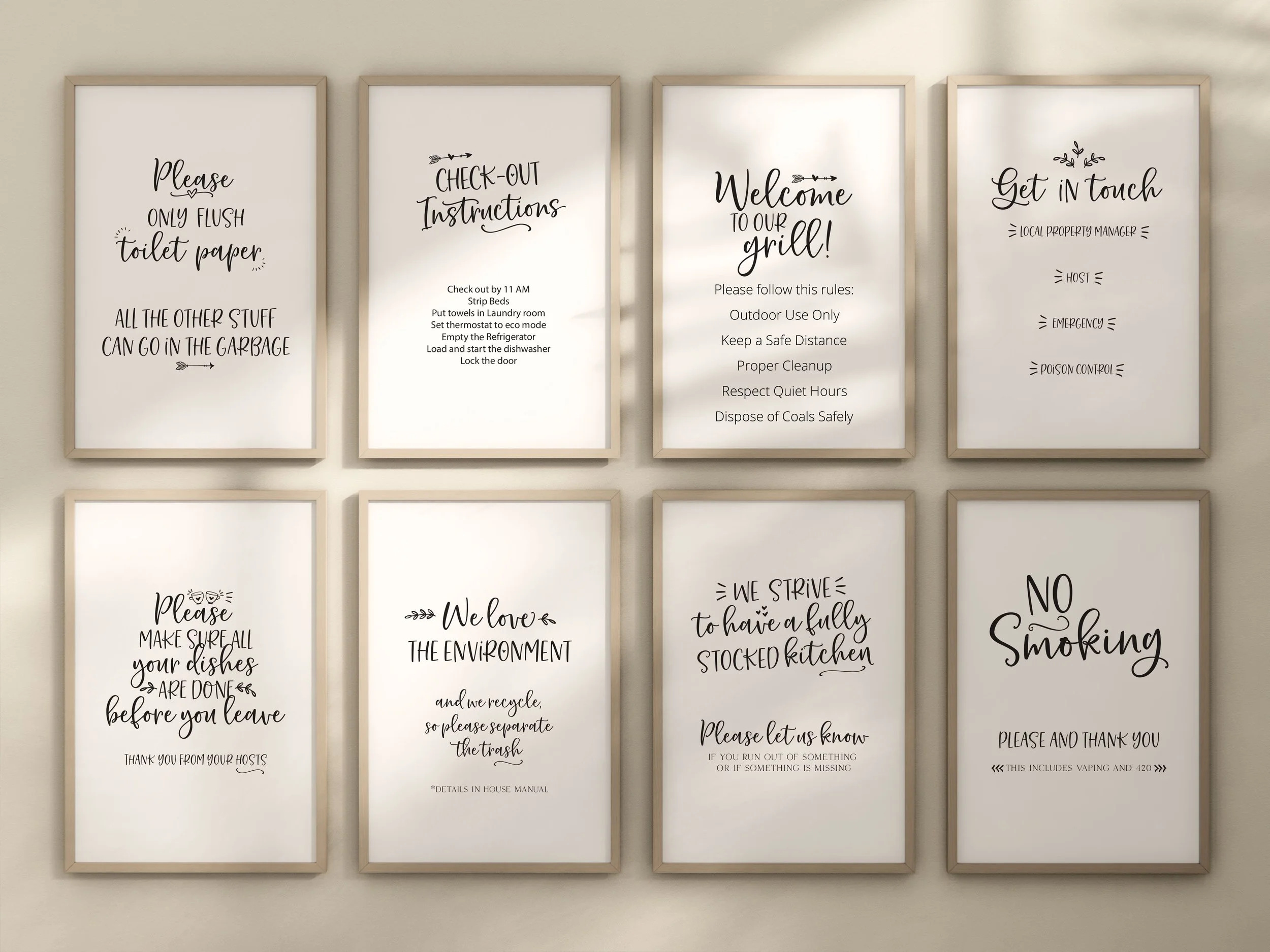 Printed signs for your Airbnb guests — Alisha Arnold