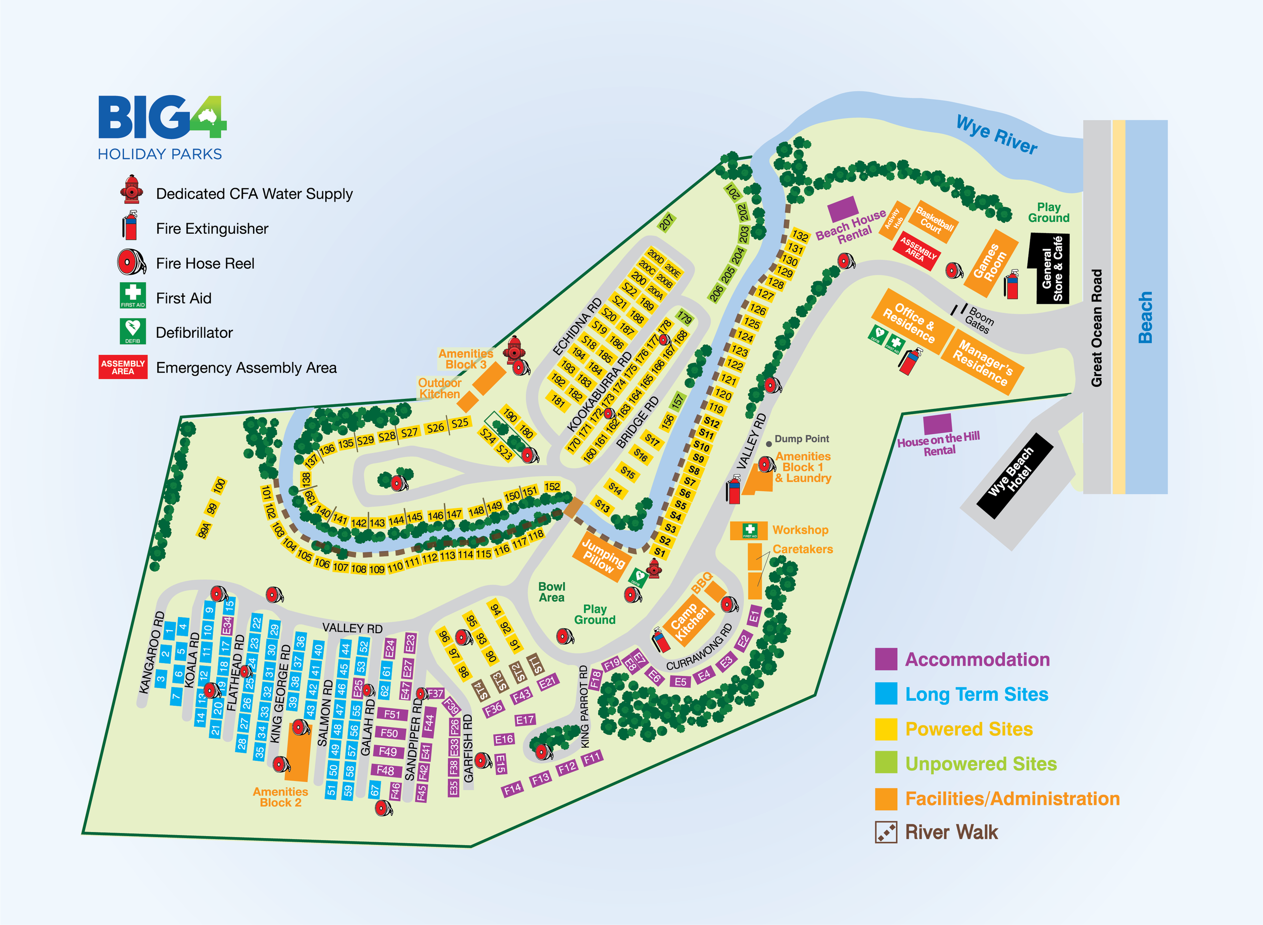Park Map — BIG4 Wye River Holiday Park