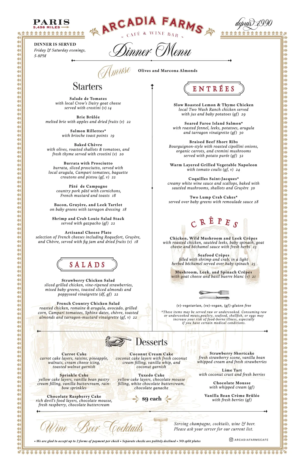 Menu — Arcadia Farms Café