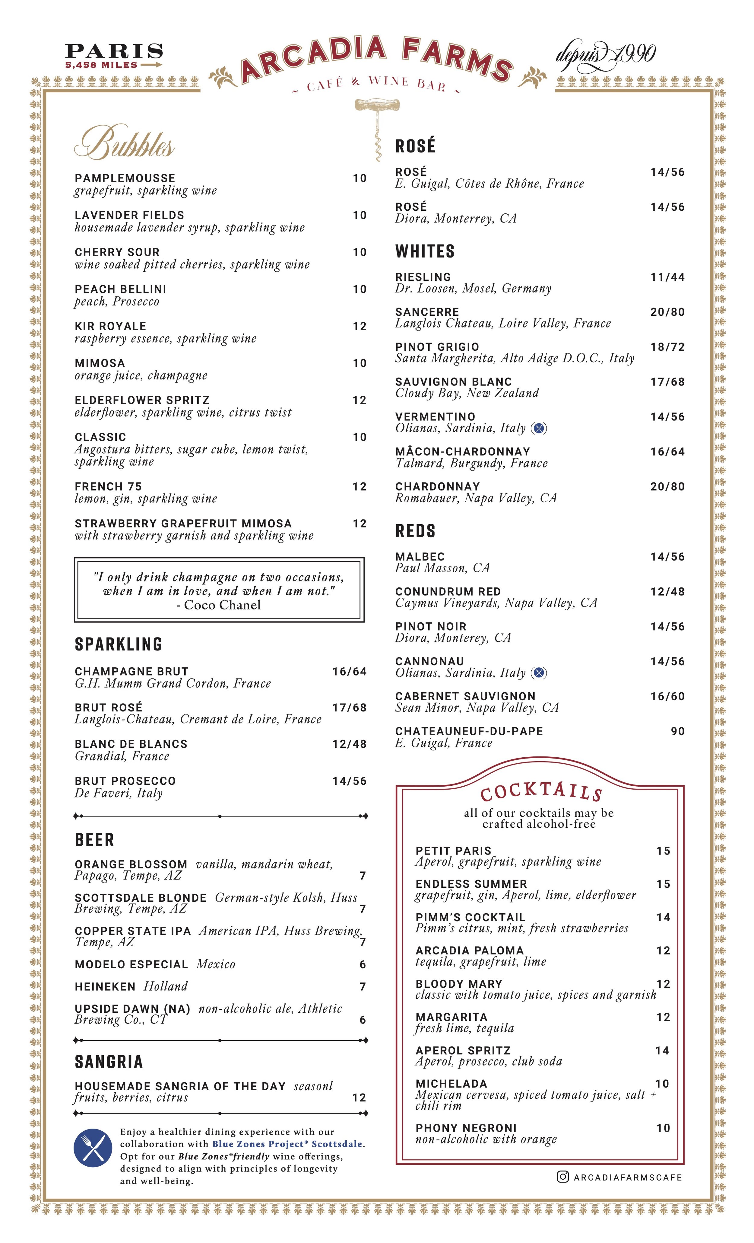 Menu — Arcadia Farms Café