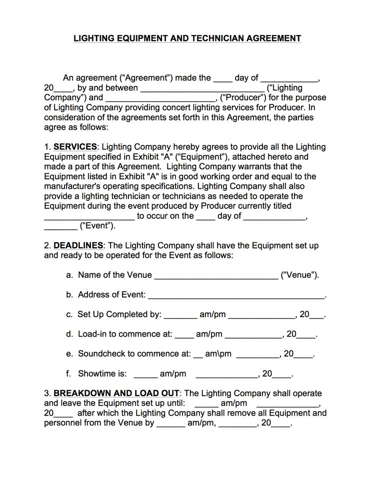 Technical Agreement Template