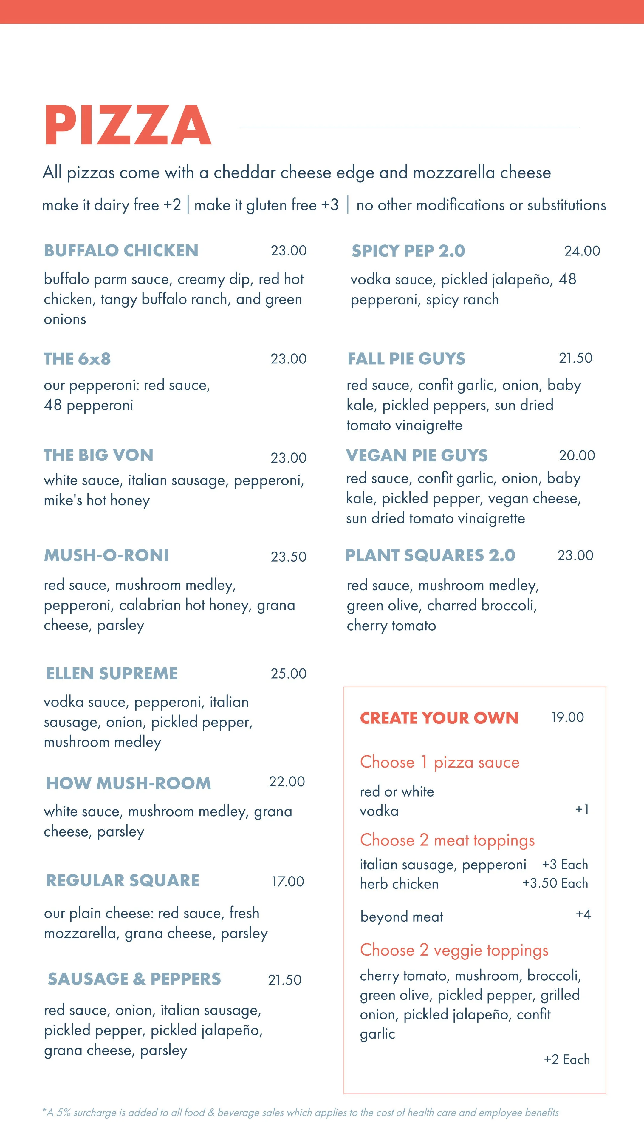 Square Pie Guys — Menus, Menu