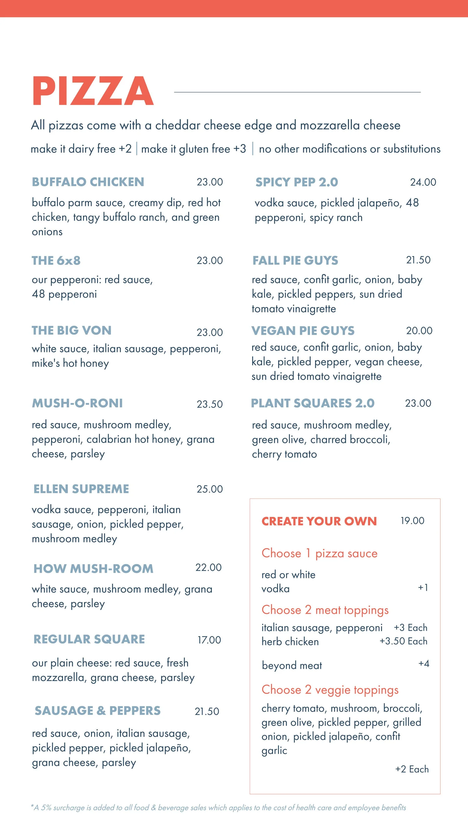 Square Pie Guys — Menus, Menu