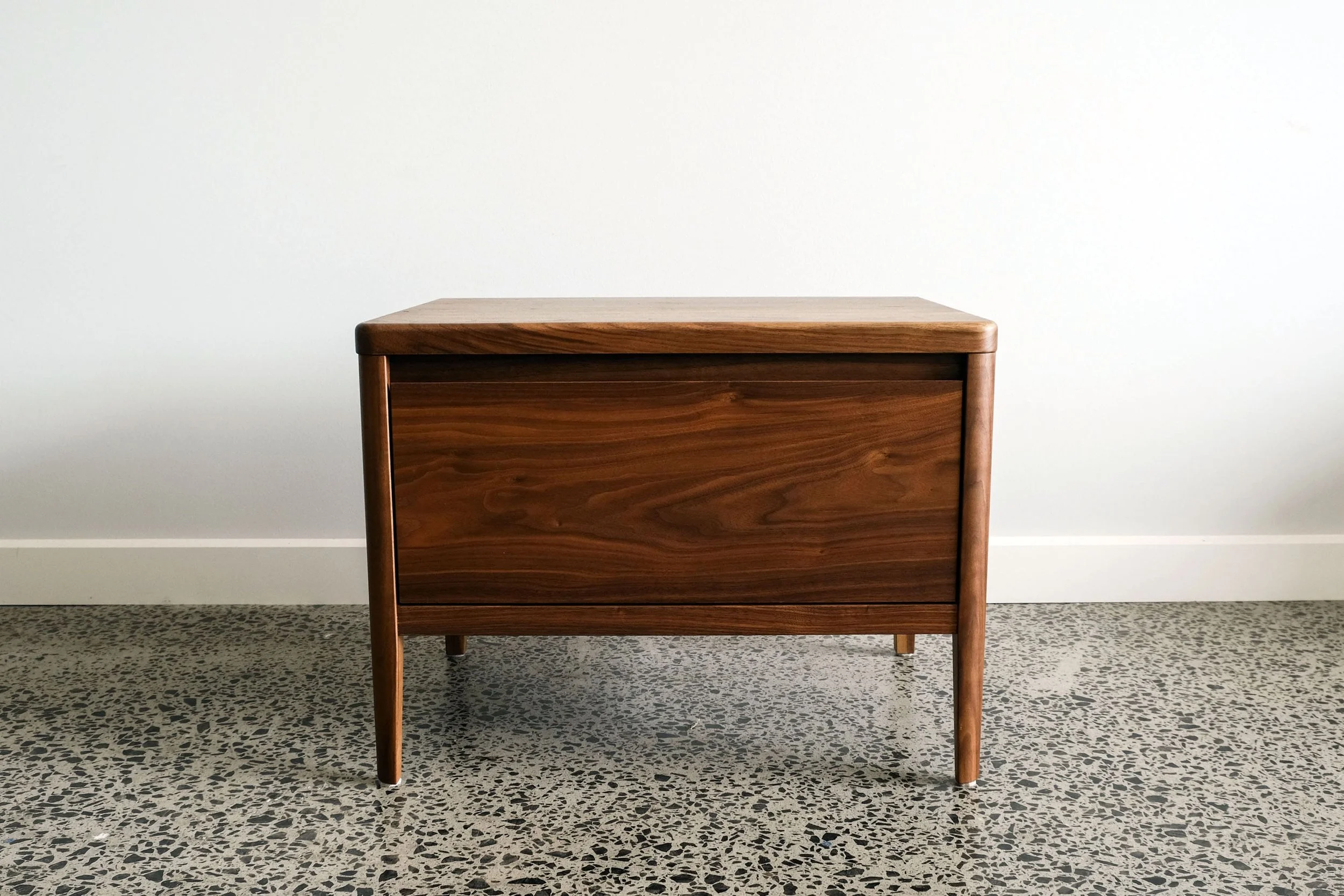 Mayfield Bedside Tables in Walnut - 600w x 450h — Retrograde Furniture ...