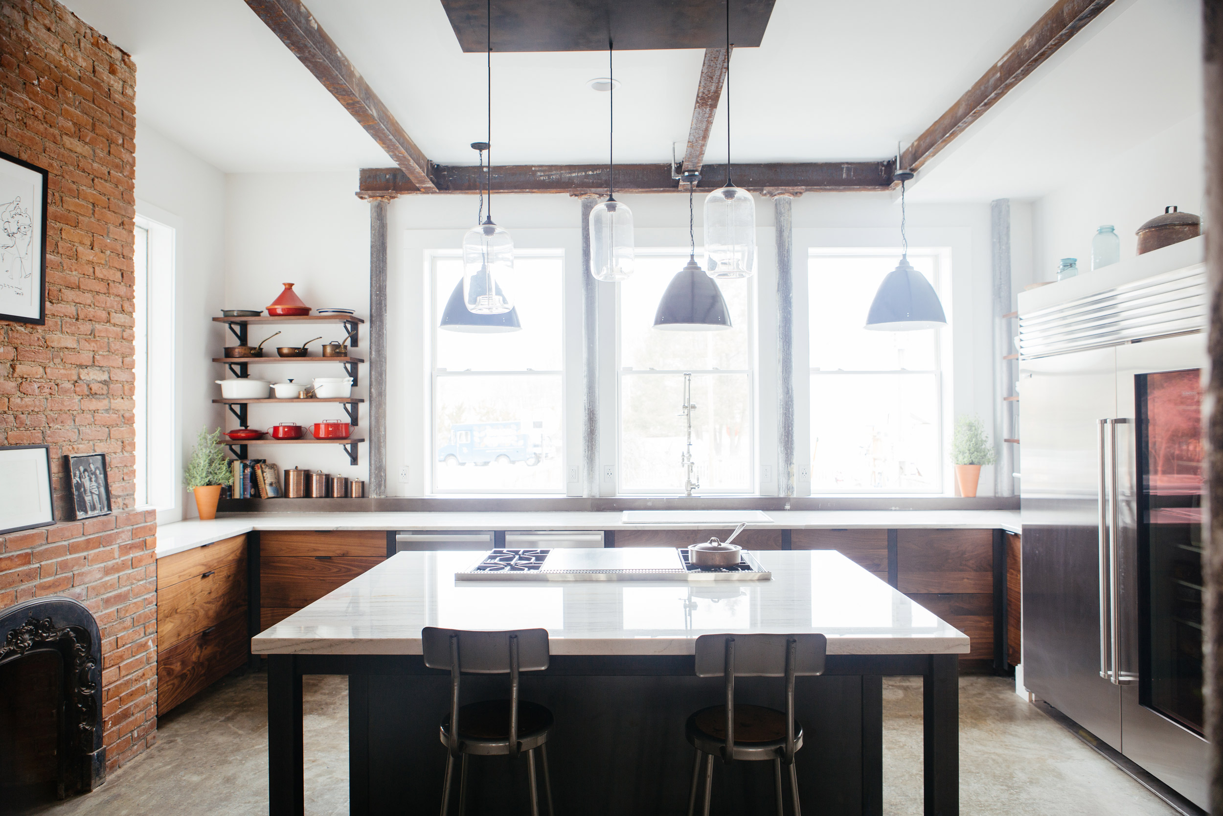 Walnut and Steel Kitchen