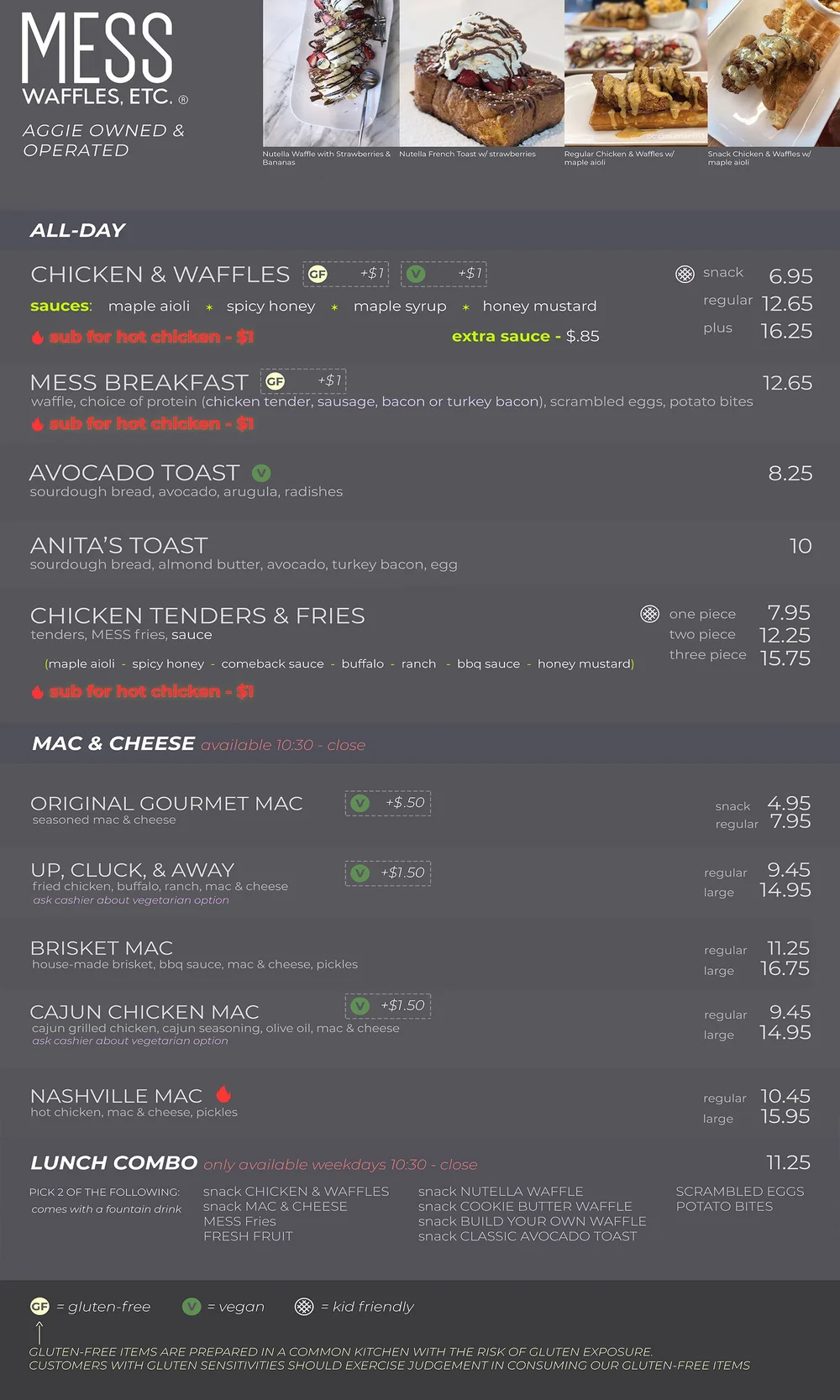Weekday Menu — Mess
