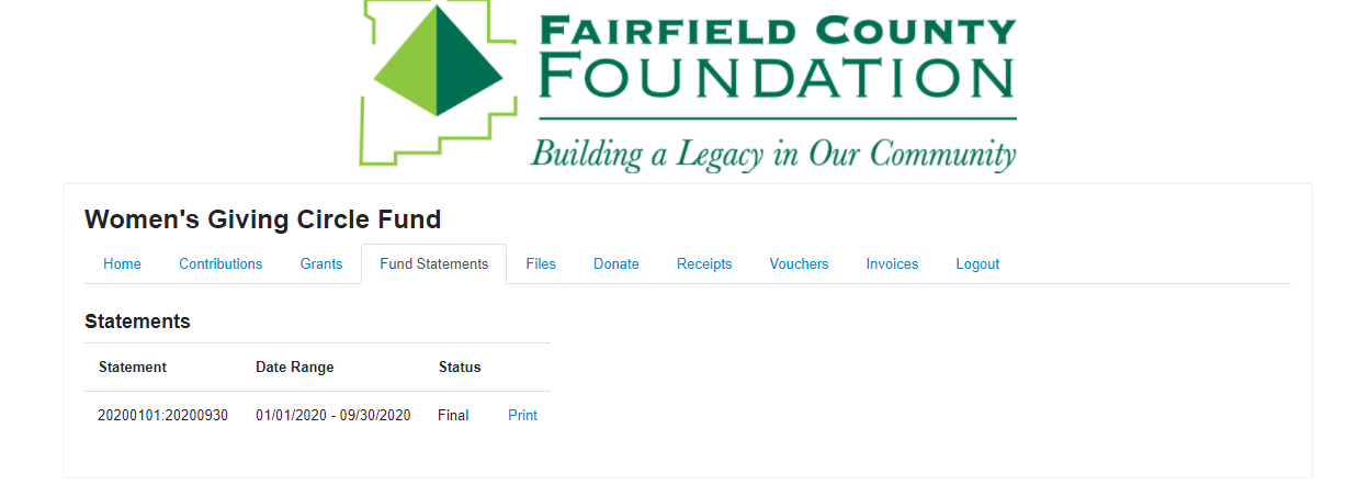 Donor Portal — Fairfield County Foundation