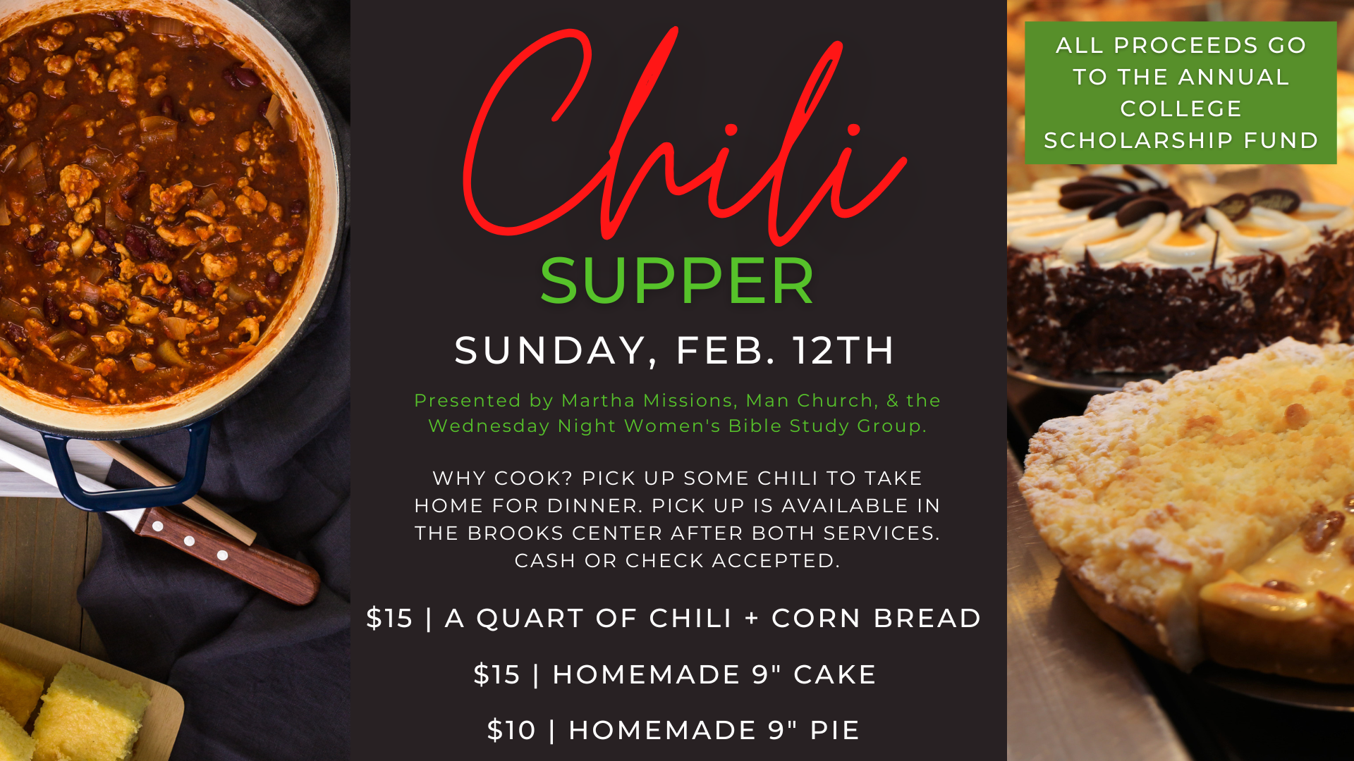 Chili Supper | Sunday, Feb. 12th | Brooks Center — Orange Beach ...