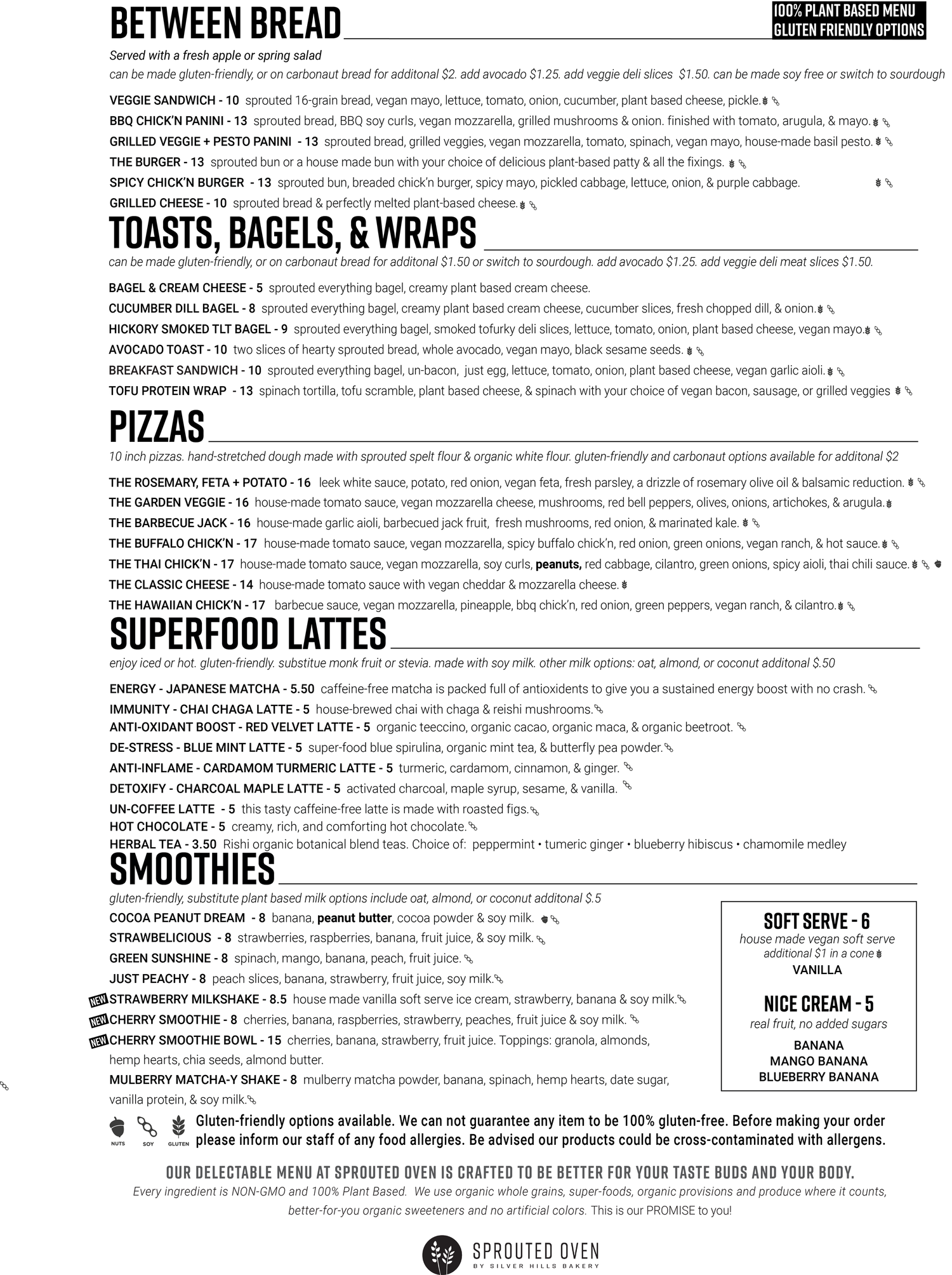 MENU — The Sprouted Oven