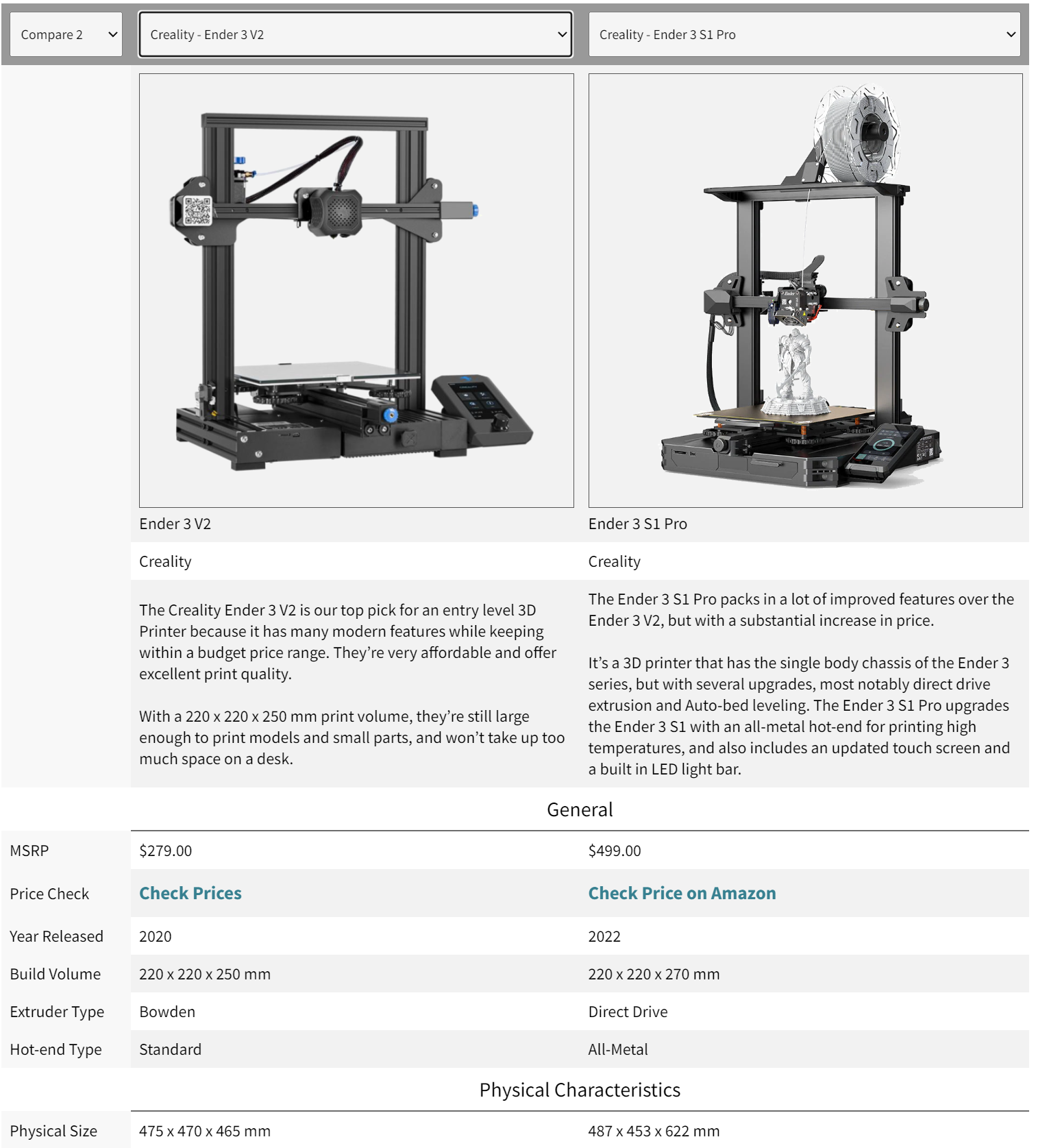 Compare 3D Printers — Creality Experts Compare 3D Printers — Creality Experts