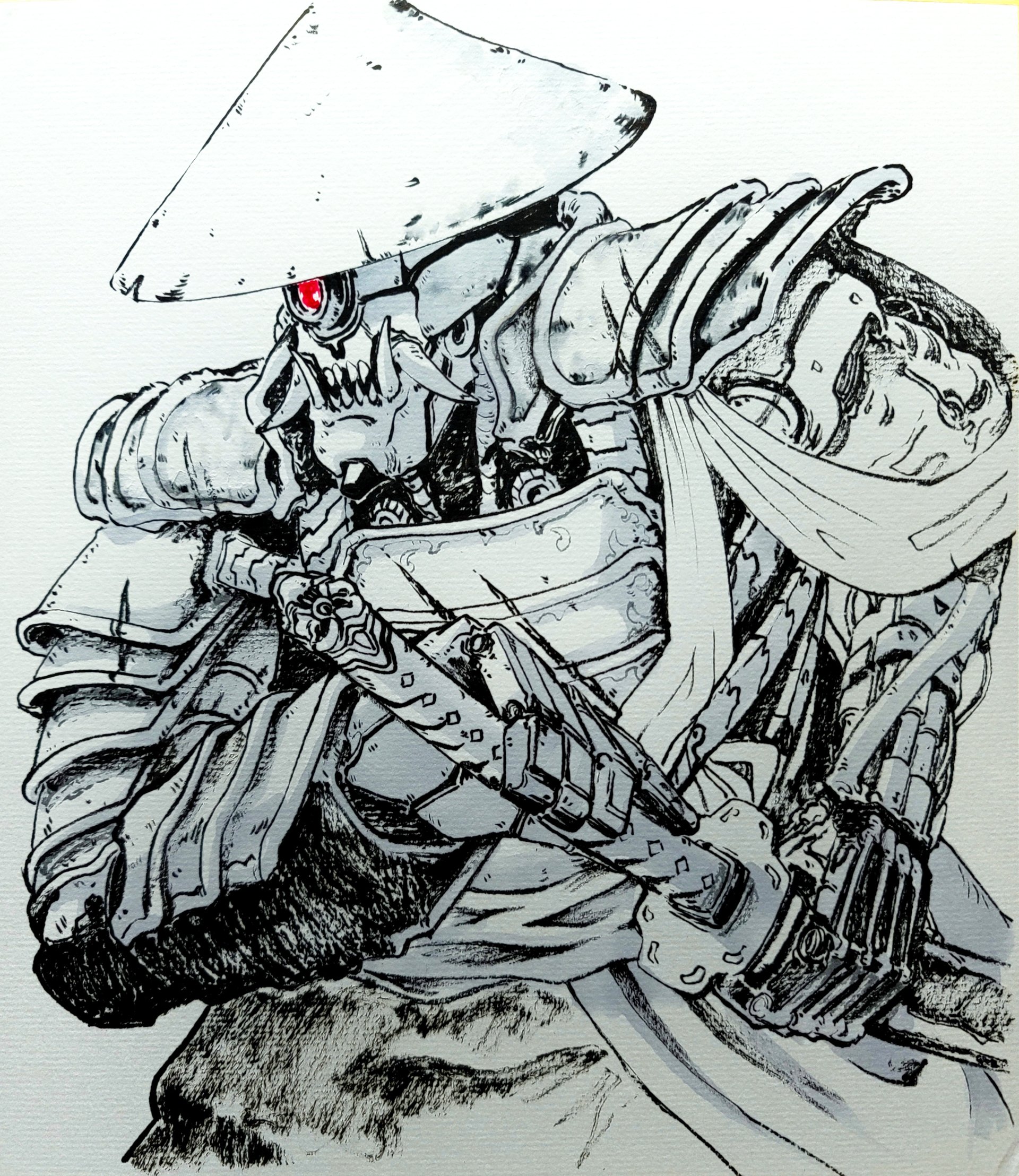 Robot Samurai Drawing