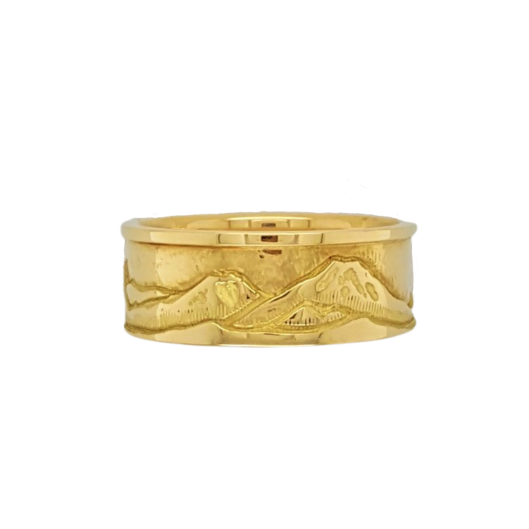 Gold Mount Shasta Tri-Mountain Ring - Narrow — Jon Thomas Fine Jewelry