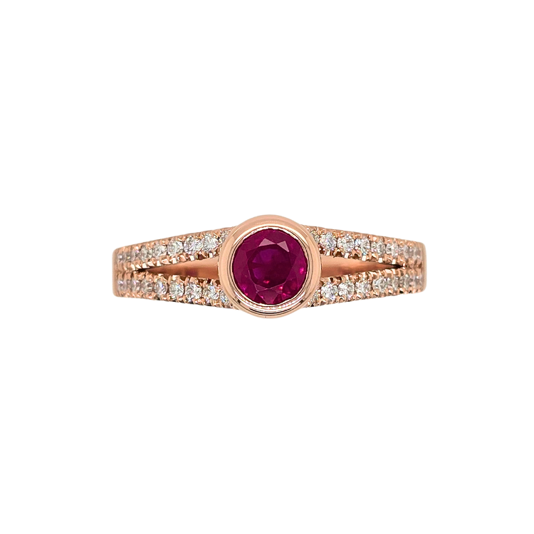 Ruby Diamond Ring in Rose Gold — Jon Thomas Fine Jewelry