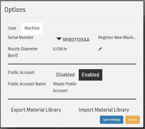 Register WAM Account — WAZER Support | The First Desktop Waterjet.
