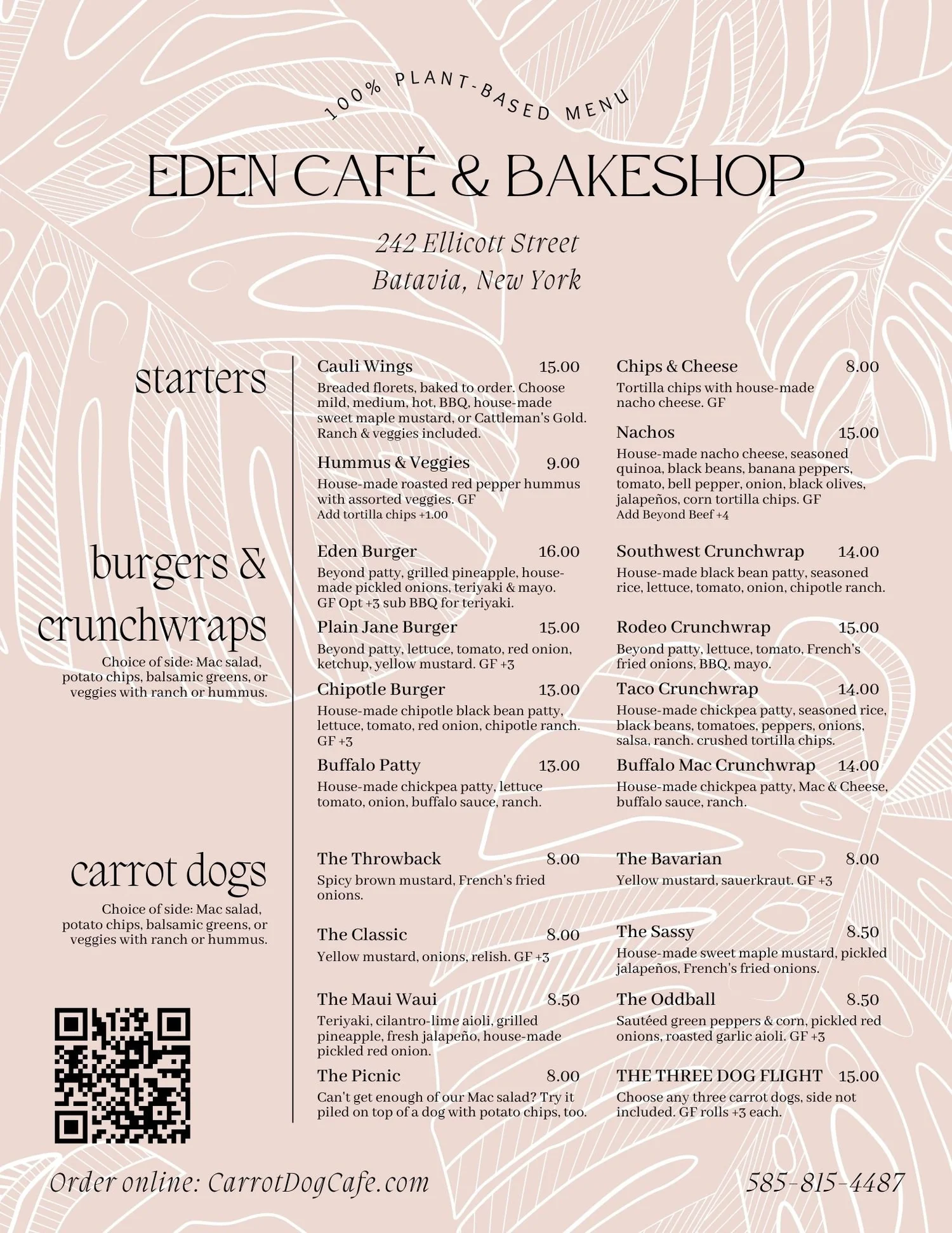 Menu — EDEN Café & Bakeshop
