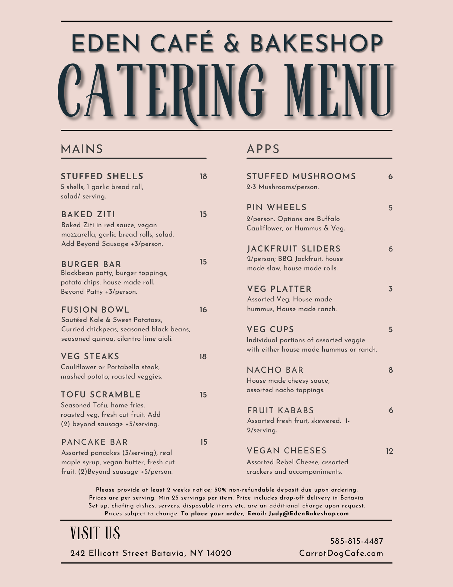 Catering — EDEN Café & Bakeshop