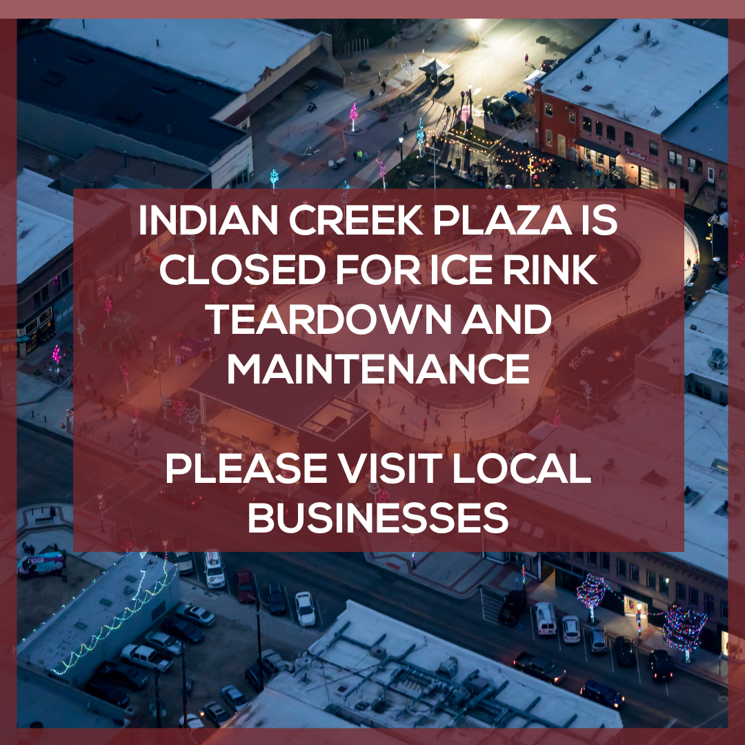 Plaza closed for rink teardown — Indian Creek Plaza