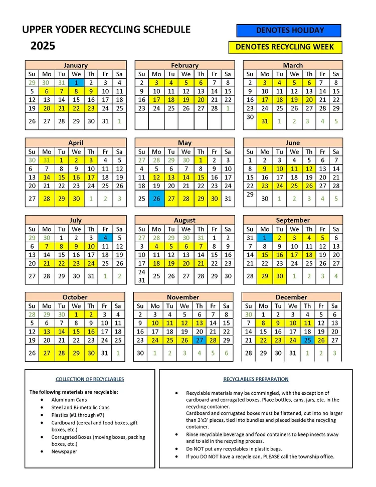 Garbage and Recycling — Upper Yoder Township