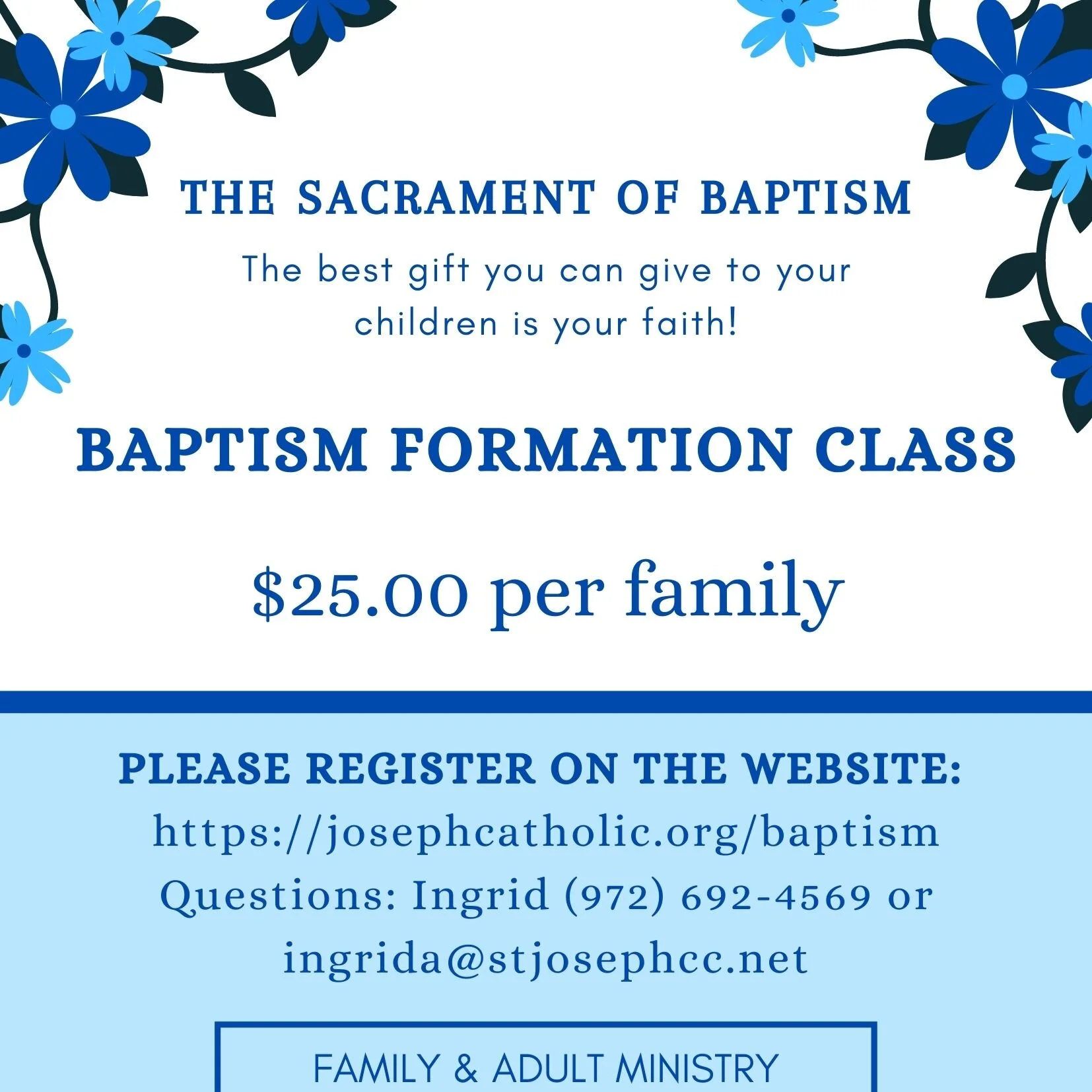 Baptism — Saint Joseph Catholic Church — Richardson & Garland, TX
