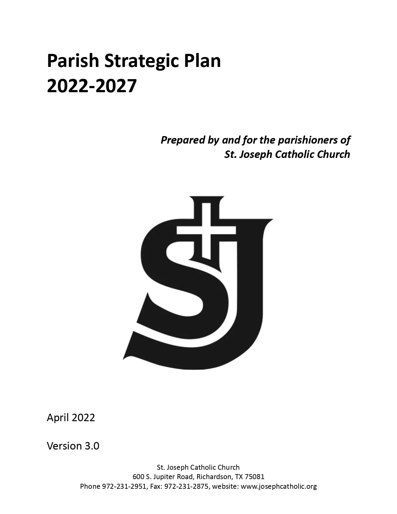 Parish Strategic Plan — Saint Joseph Catholic Church — Richardson ...