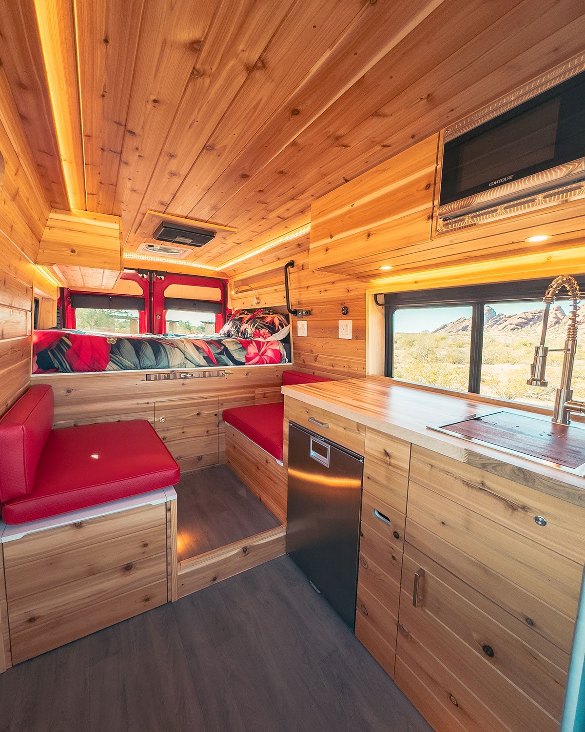 Boho Camper Van Old Faithful Layout Designed for RAM, Ford and Sprinter
