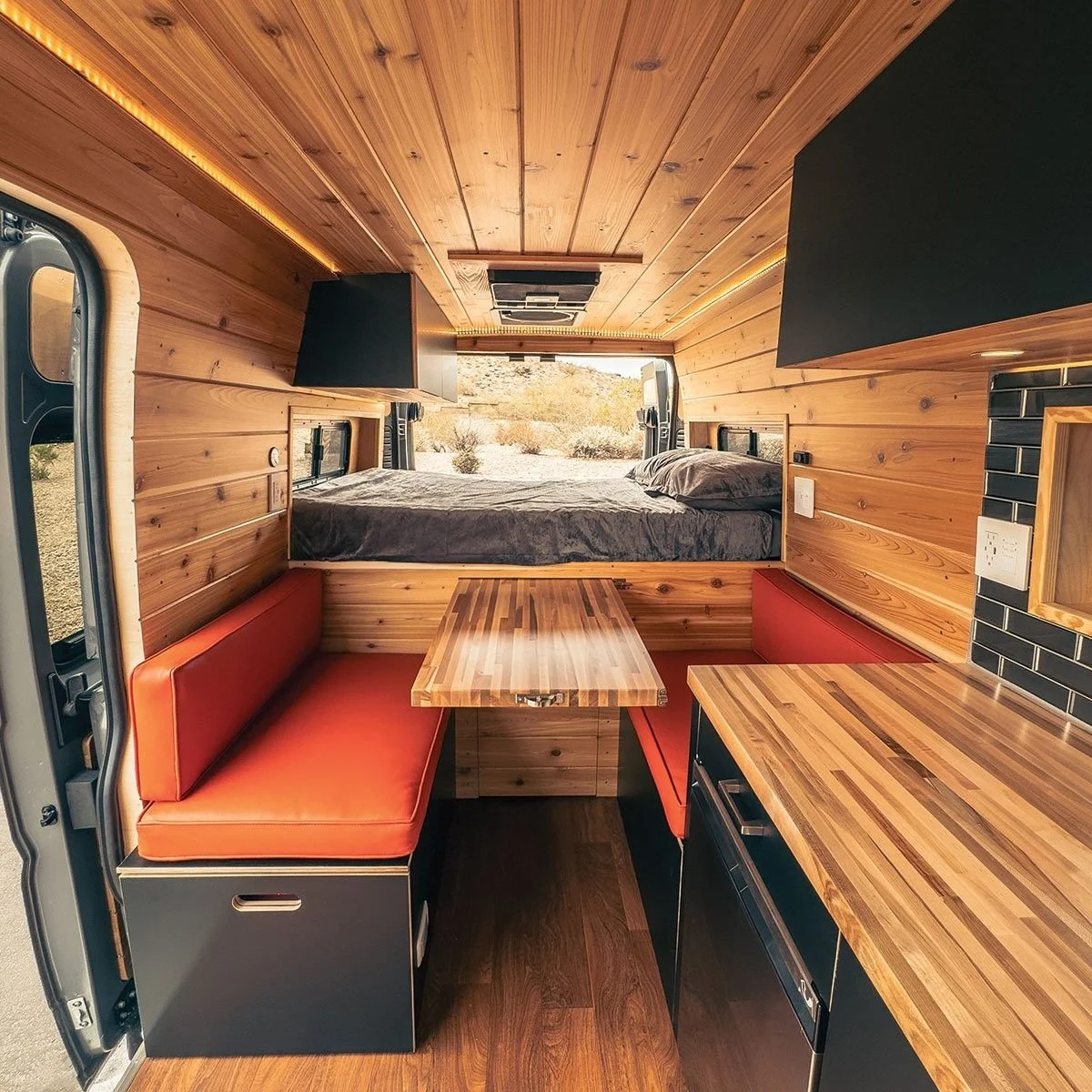 Boho Camper Van Old Faithful Layout Designed for RAM, Ford and Sprinter