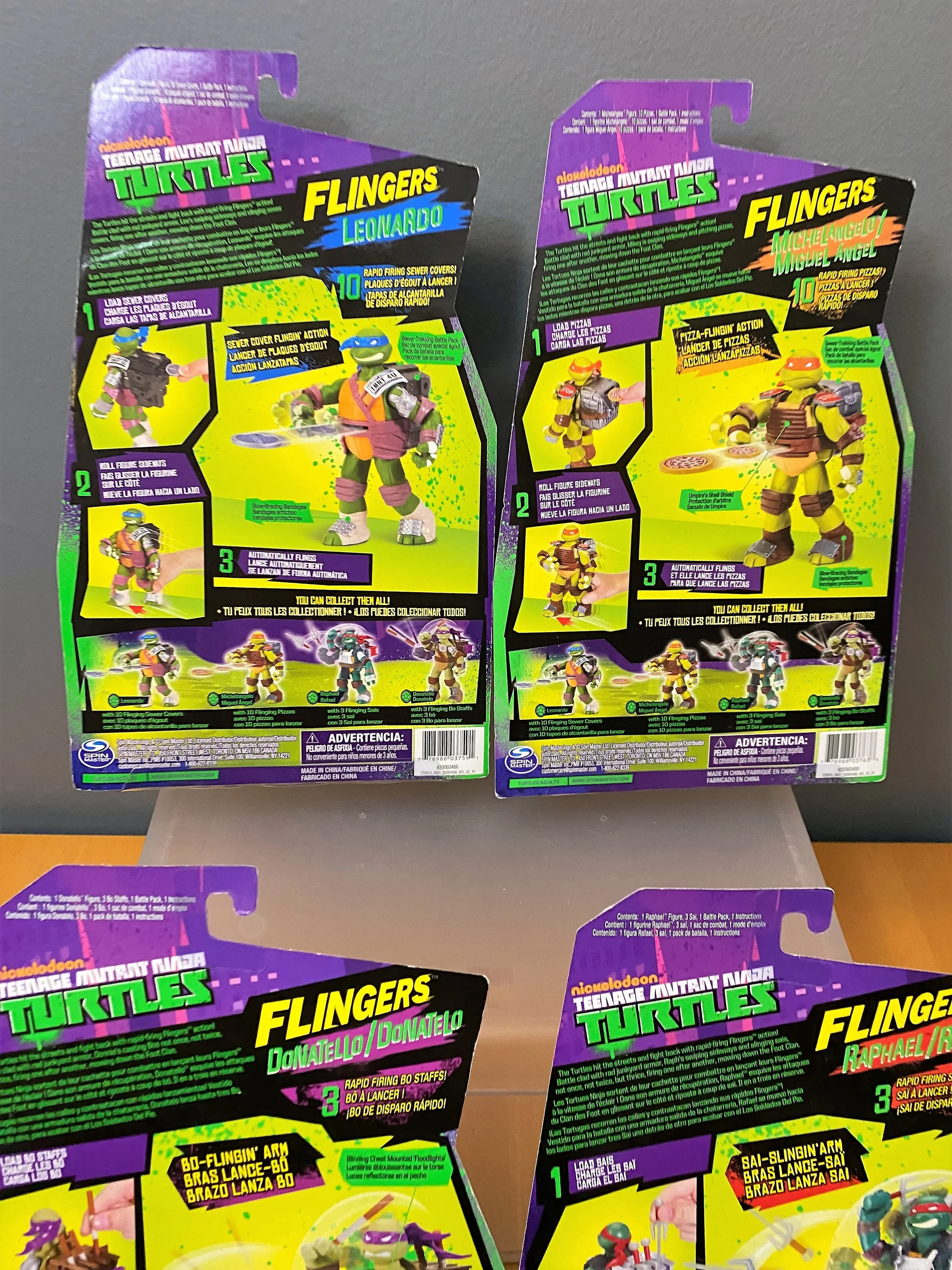 Teenage Mutant Ninja Turtles Flingers 2012 (Raph Don Leo Mike) Set of 4 ...