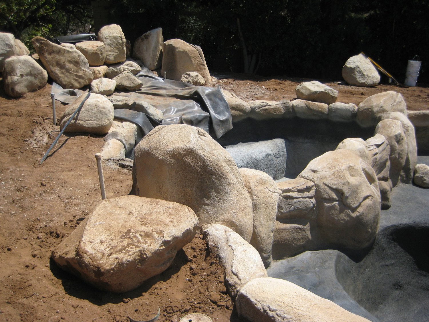 How to Build a Water Feature or Pond with Real & Fake Rock | Dave R ...