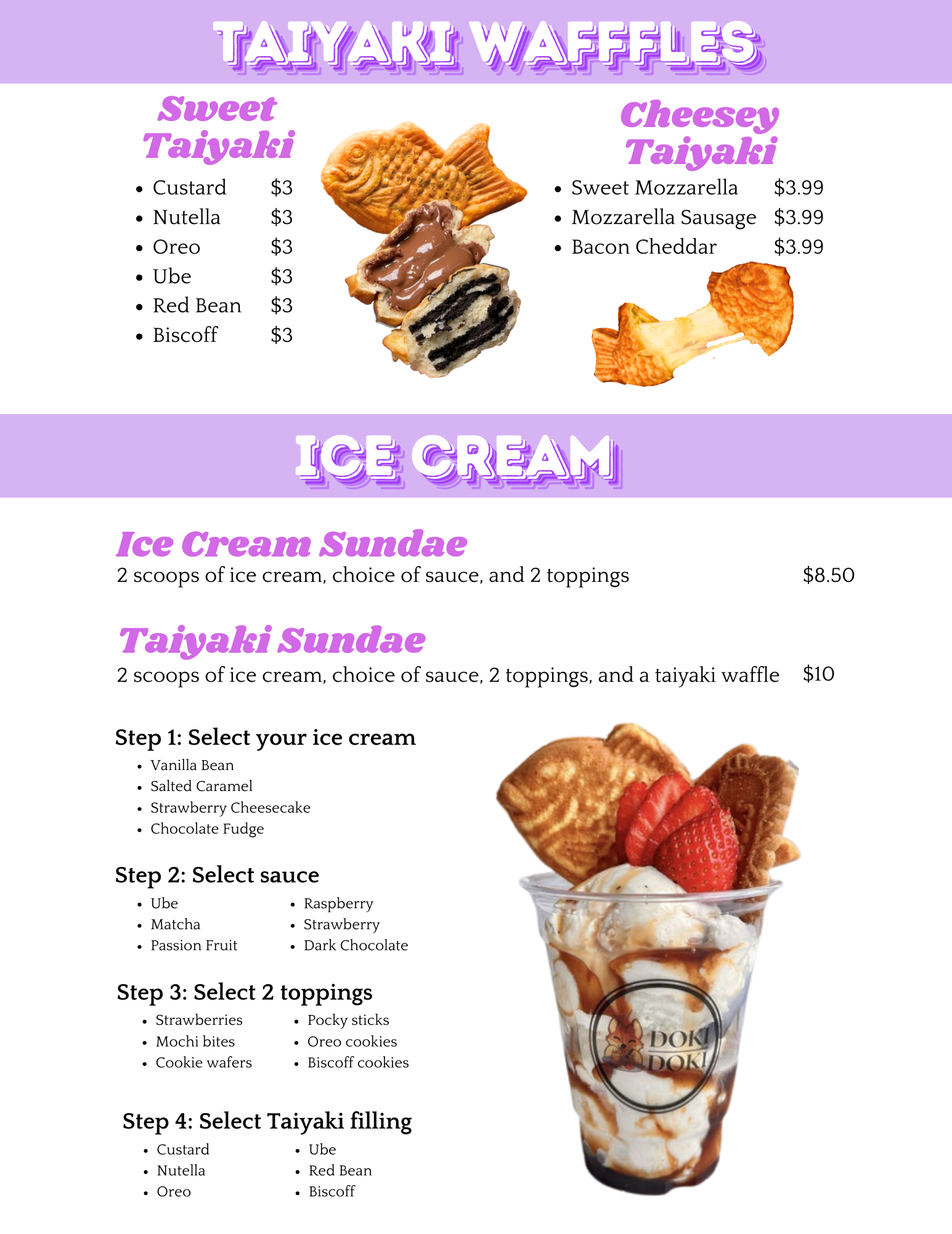 Menus — Doki Doki Dessert Cafe