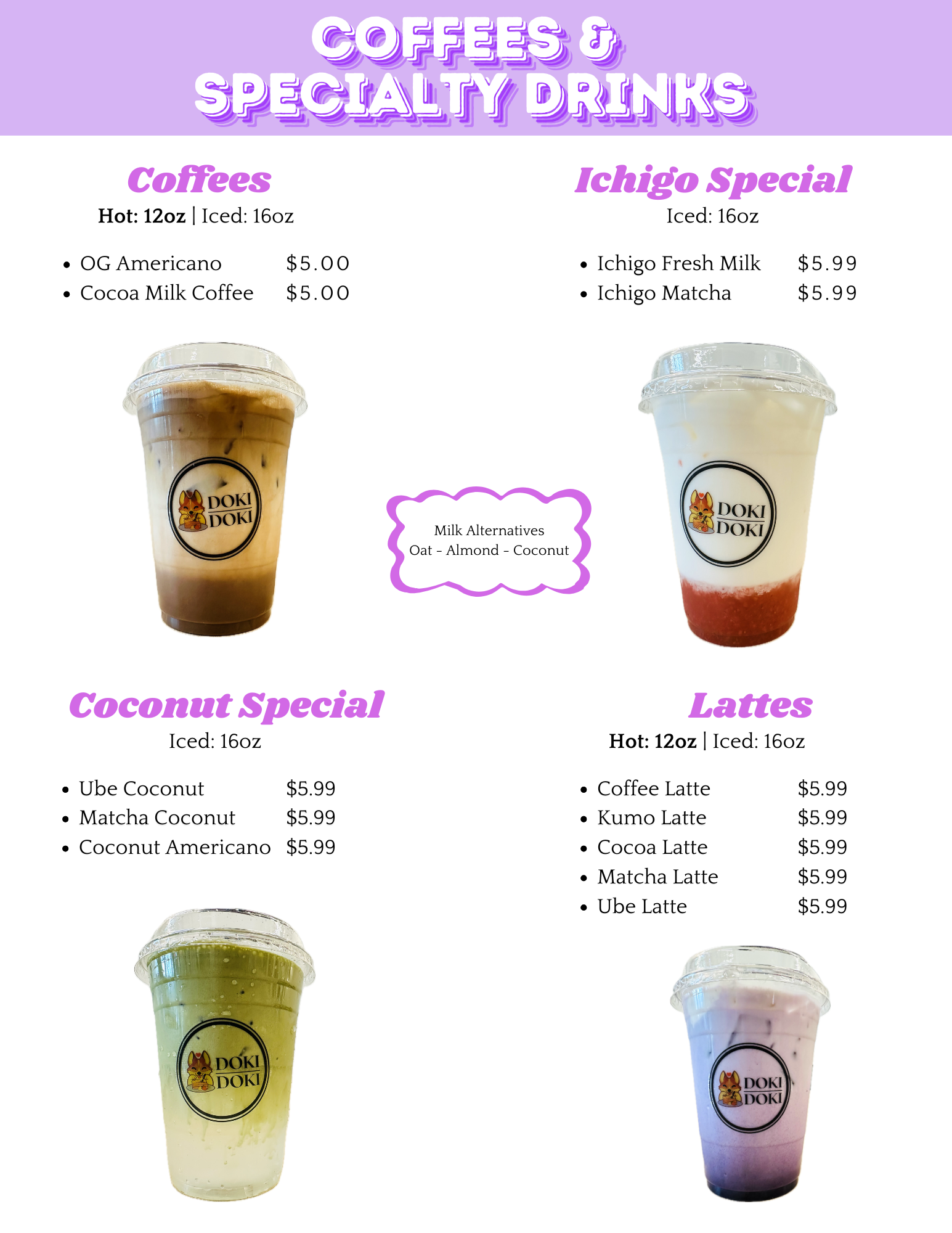 Menus — Doki Doki Dessert Cafe