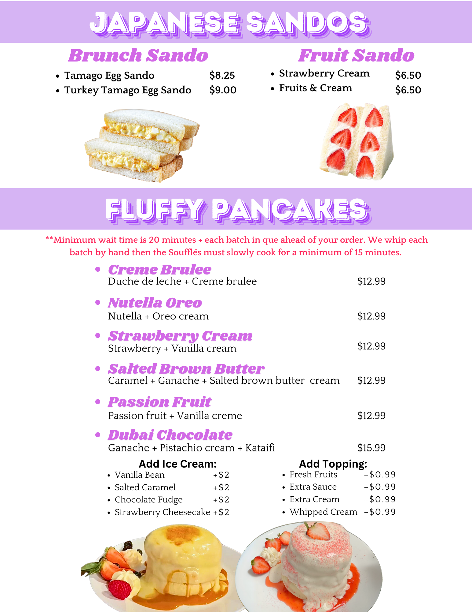 Menus — Doki Doki Dessert Cafe