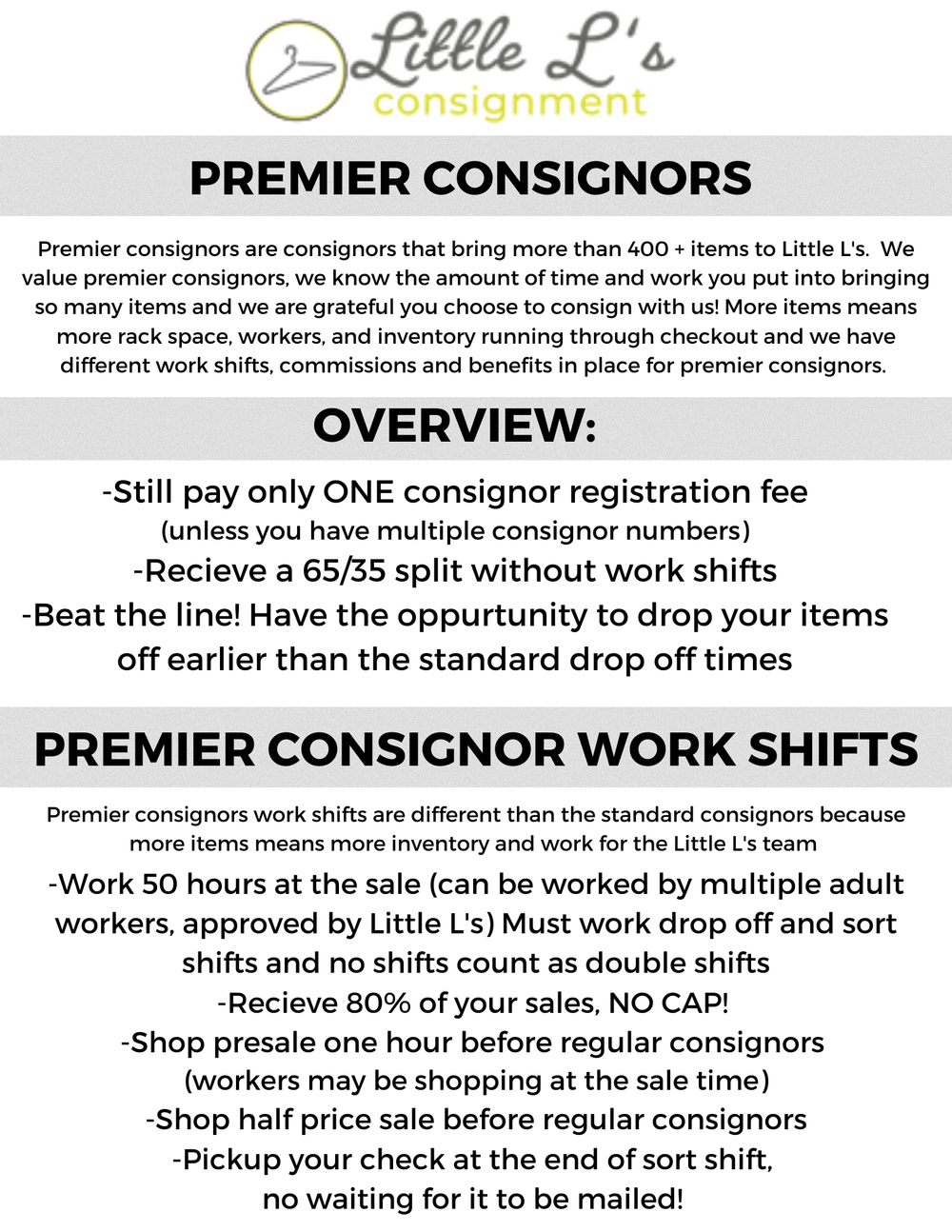Premier Consignors (400+ Items) — Little L's Consignment