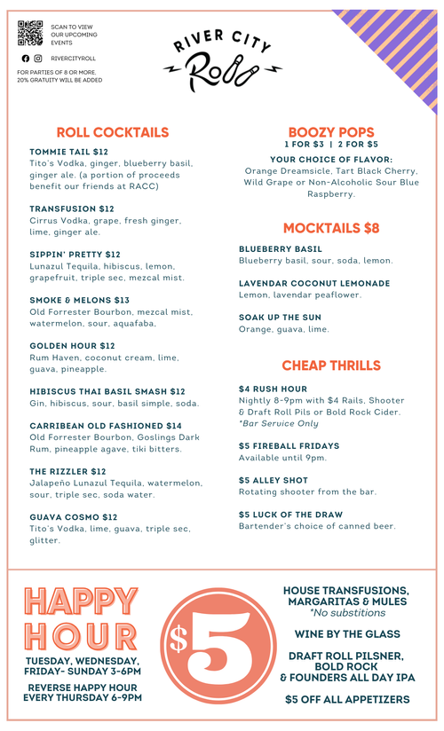 New American Cuisine and Craft Cocktails — River City Roll