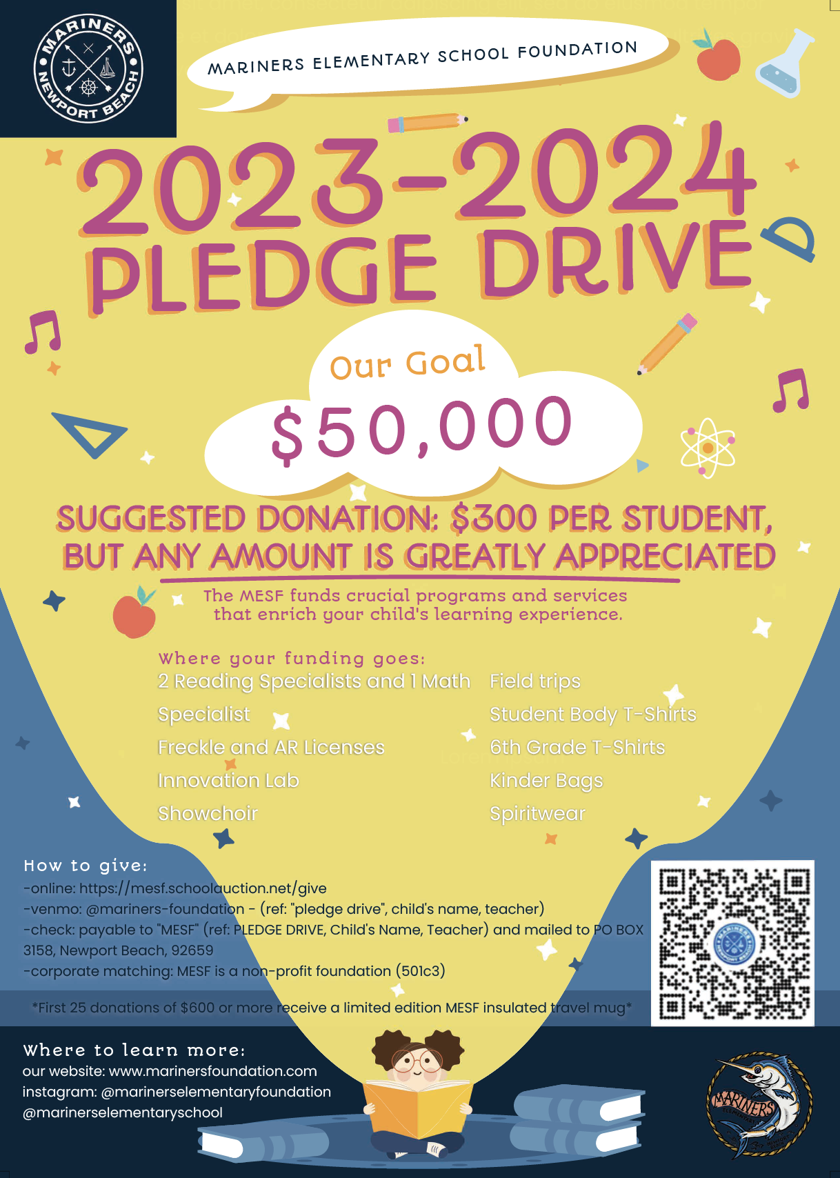 PLEDGE DRIVE — Mariners Elementary School Foundation