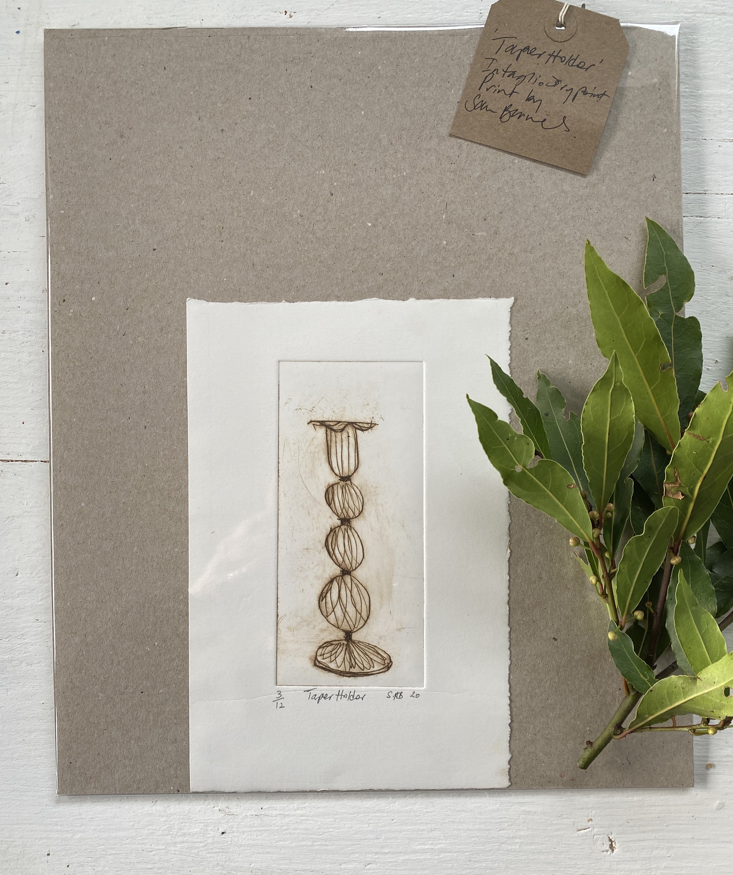 'Taper Holder' Intaglio Drypoint Print — Samantha Barnes