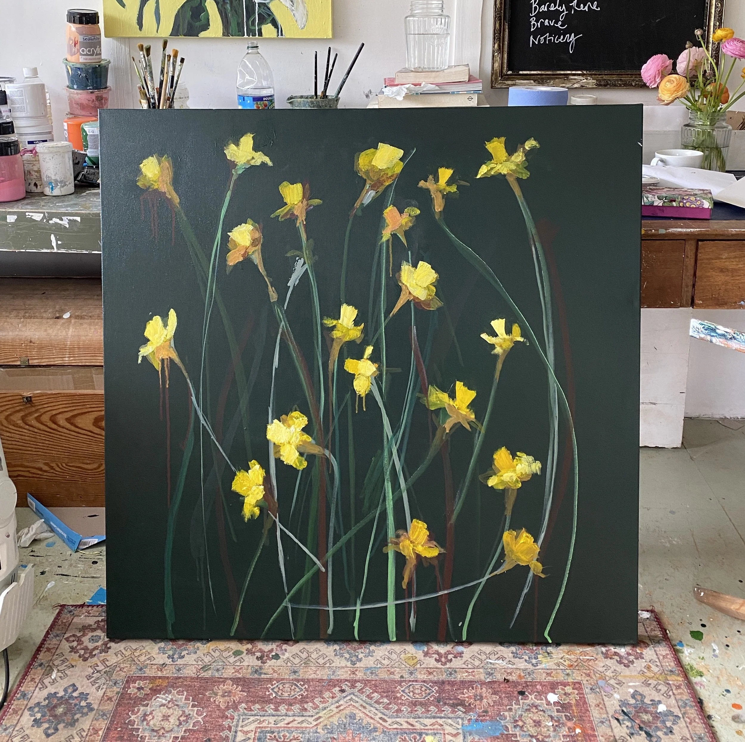 'Dancing Daffodils' ll. Large Original Painting — Samantha Barnes