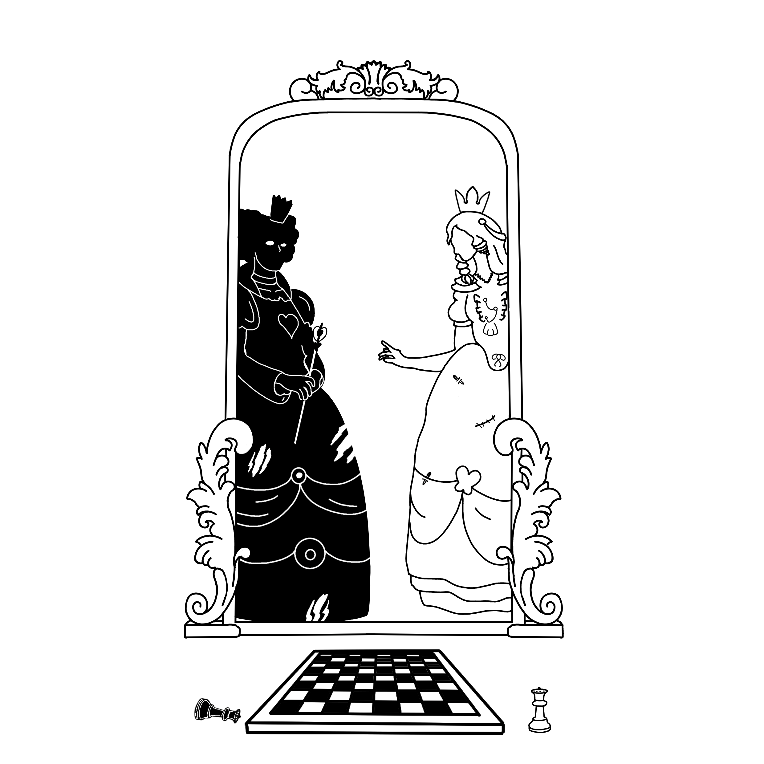 Snow White Mirror Coloring Page