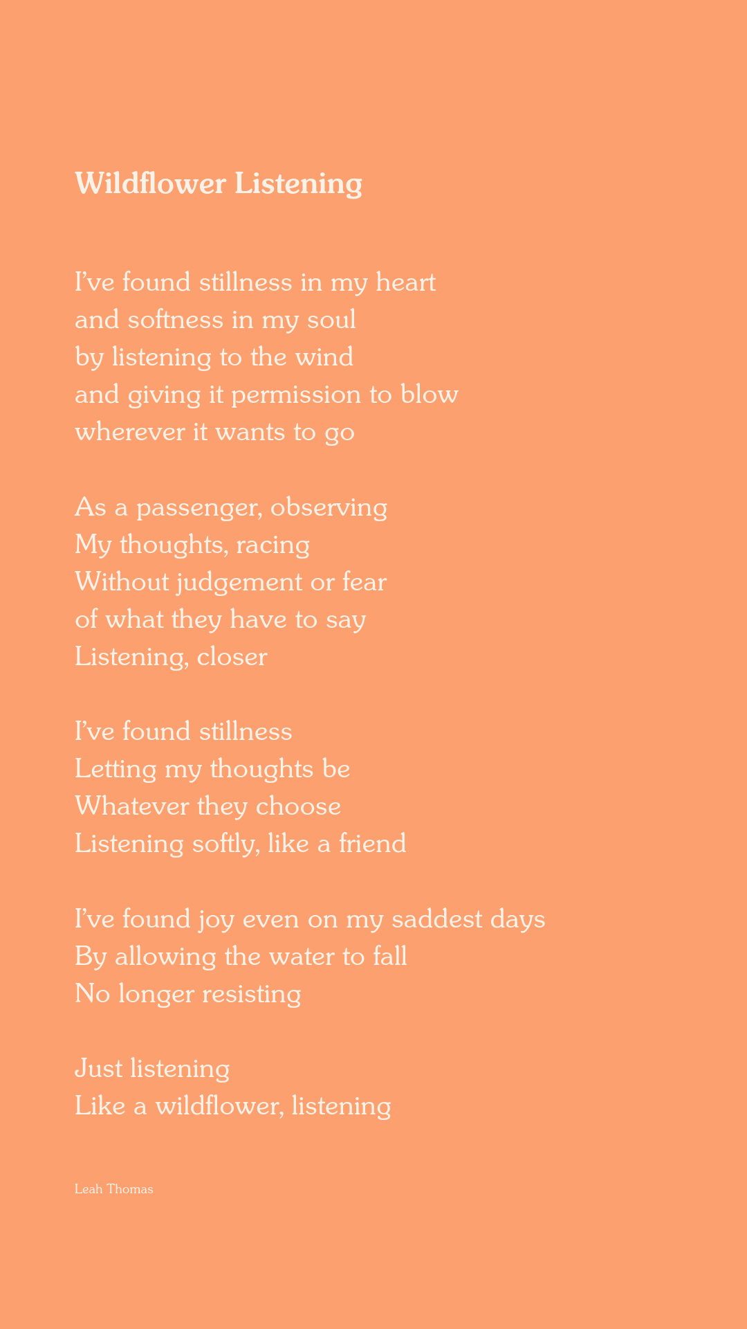 Poem 01: Wildflower Listening — Leah Thomas