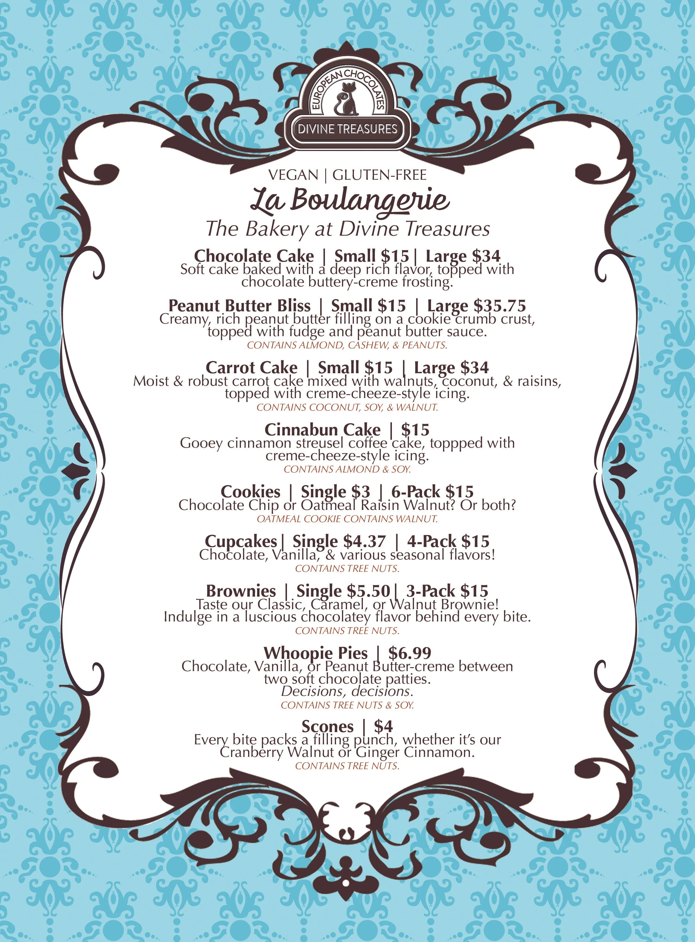 Desserts and Baked Goods Vegan Gluten-Free — Divine Treasures Chocolates