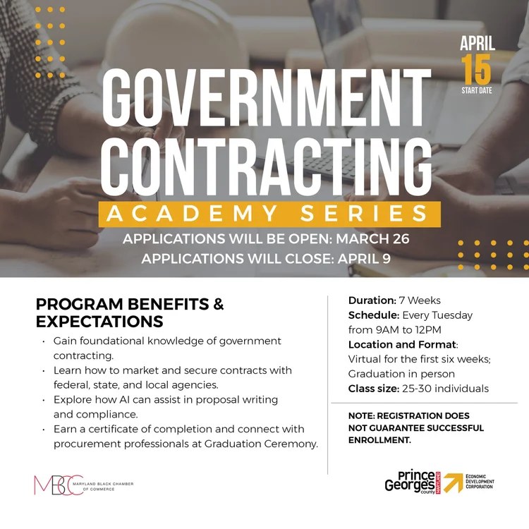 Government Contracting Academy Series in partnership with Maryland ...