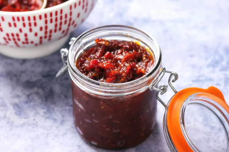 Chilli jam recipe | a fork and a pencil
