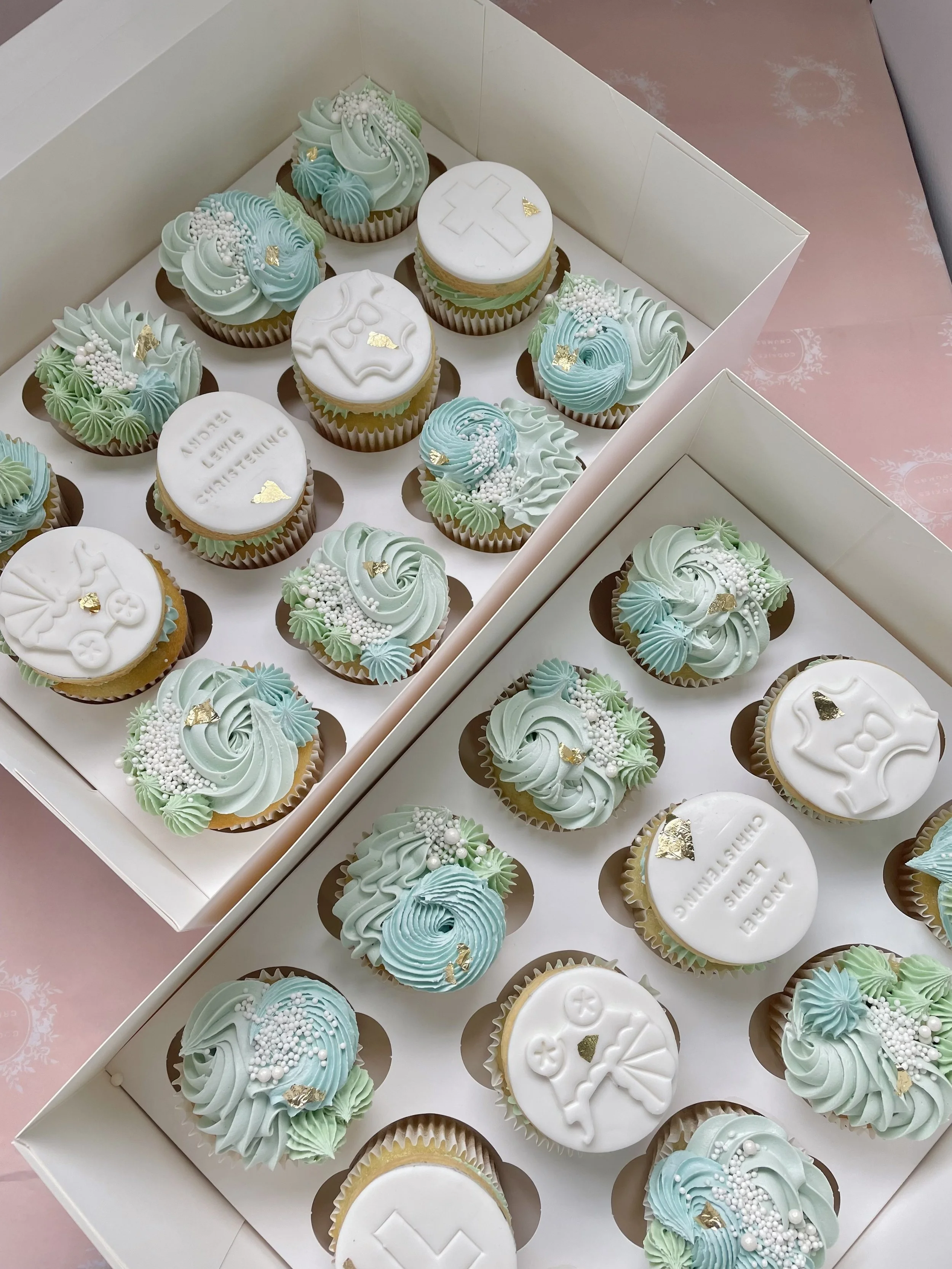 Baptism Christening Giant Cupcake Cupcakes Christening Cupcakes