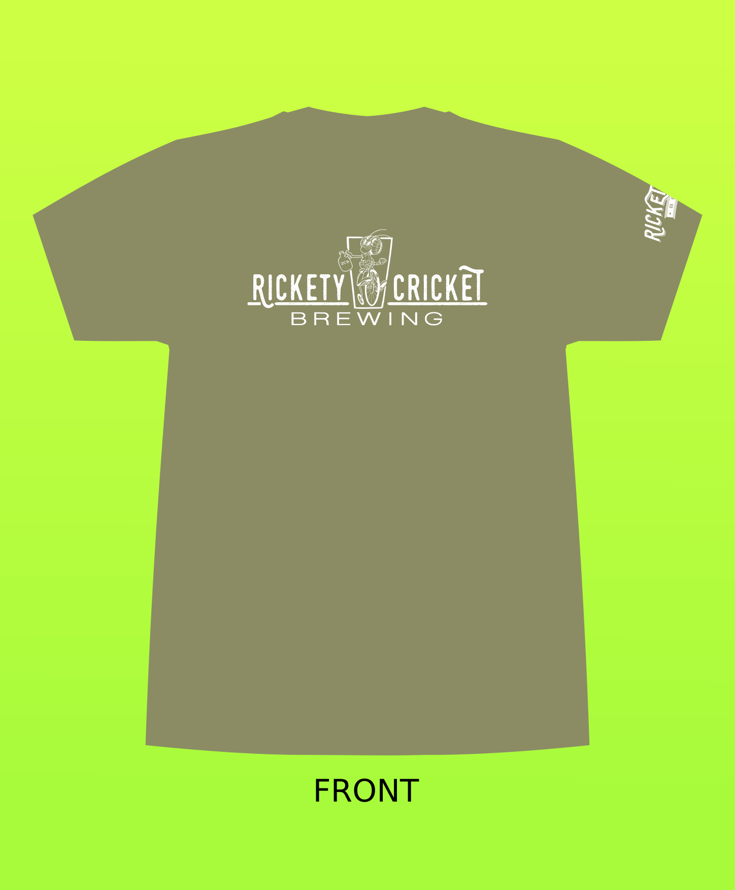 RCB LOGO SHIRT MILITARY GREEN — Rickety Cricket Brewing