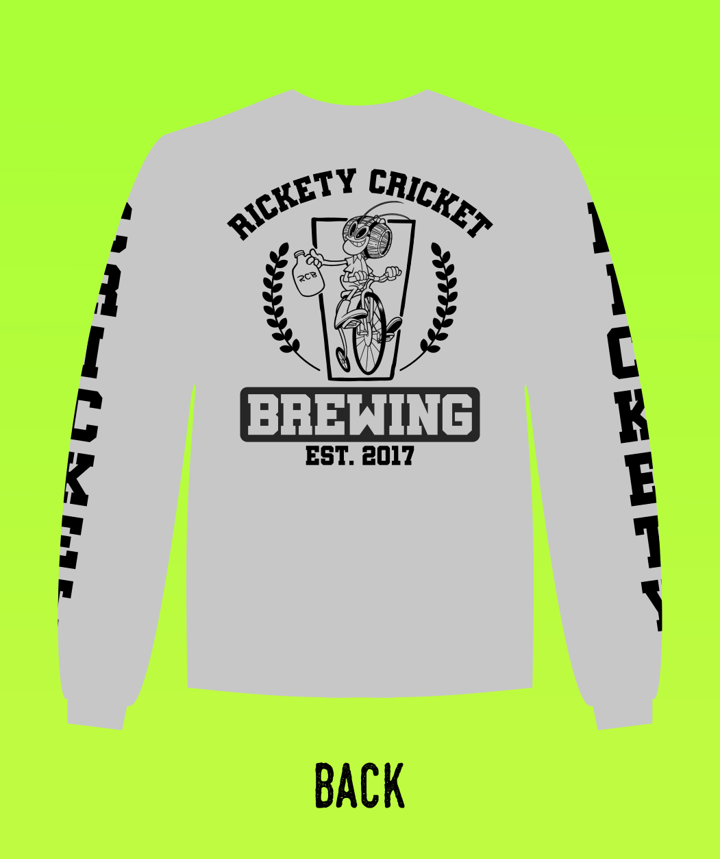 RCB LONGSLEEVE SHIRT GREY — Rickety Cricket Brewing